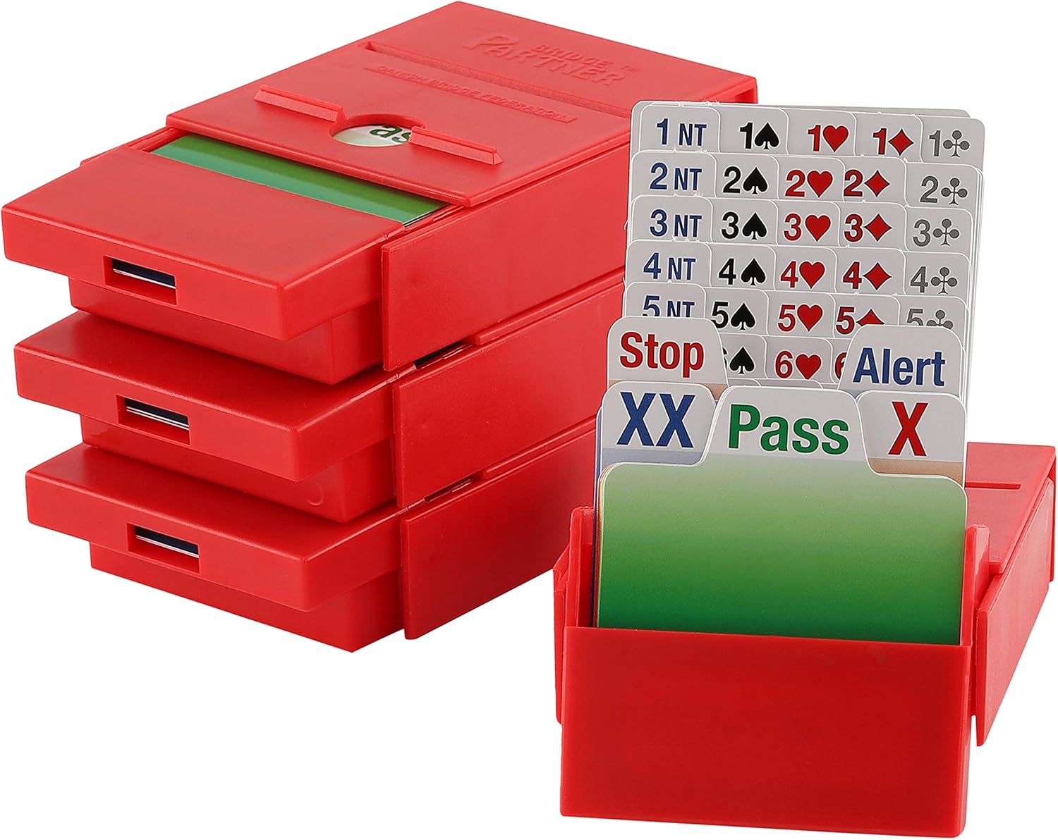 Bridge Partner Bidding Boxes - Red - Set of 4 : Amazon.co.uk: Toys & Games