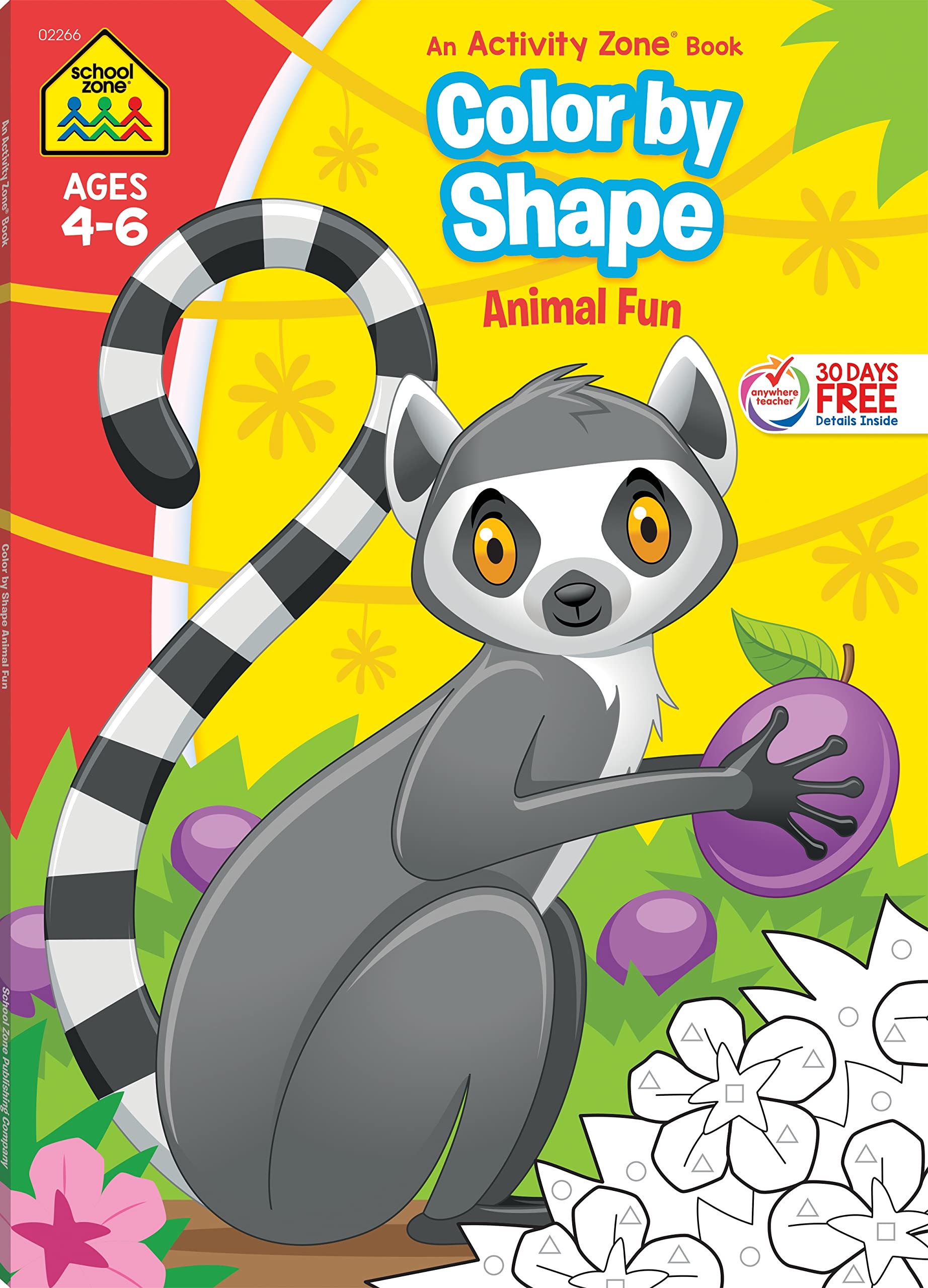 Amazon.com: School Zone - Color By Shape Animal Fun Workbook - 64 Pages ...