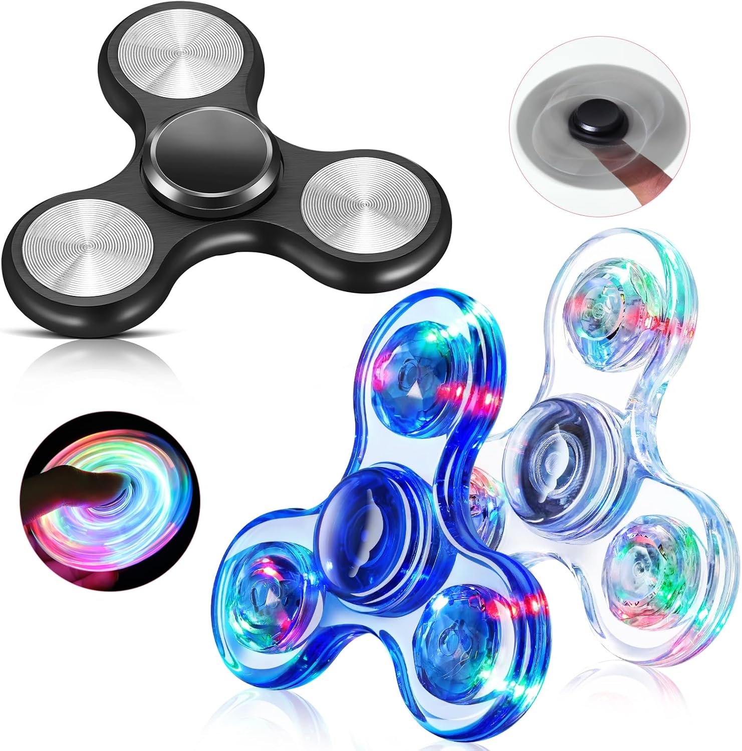 Amazon.com: Fidget Spinner for Kids Adults 3 Pack, Sensory Fidget Toys ...