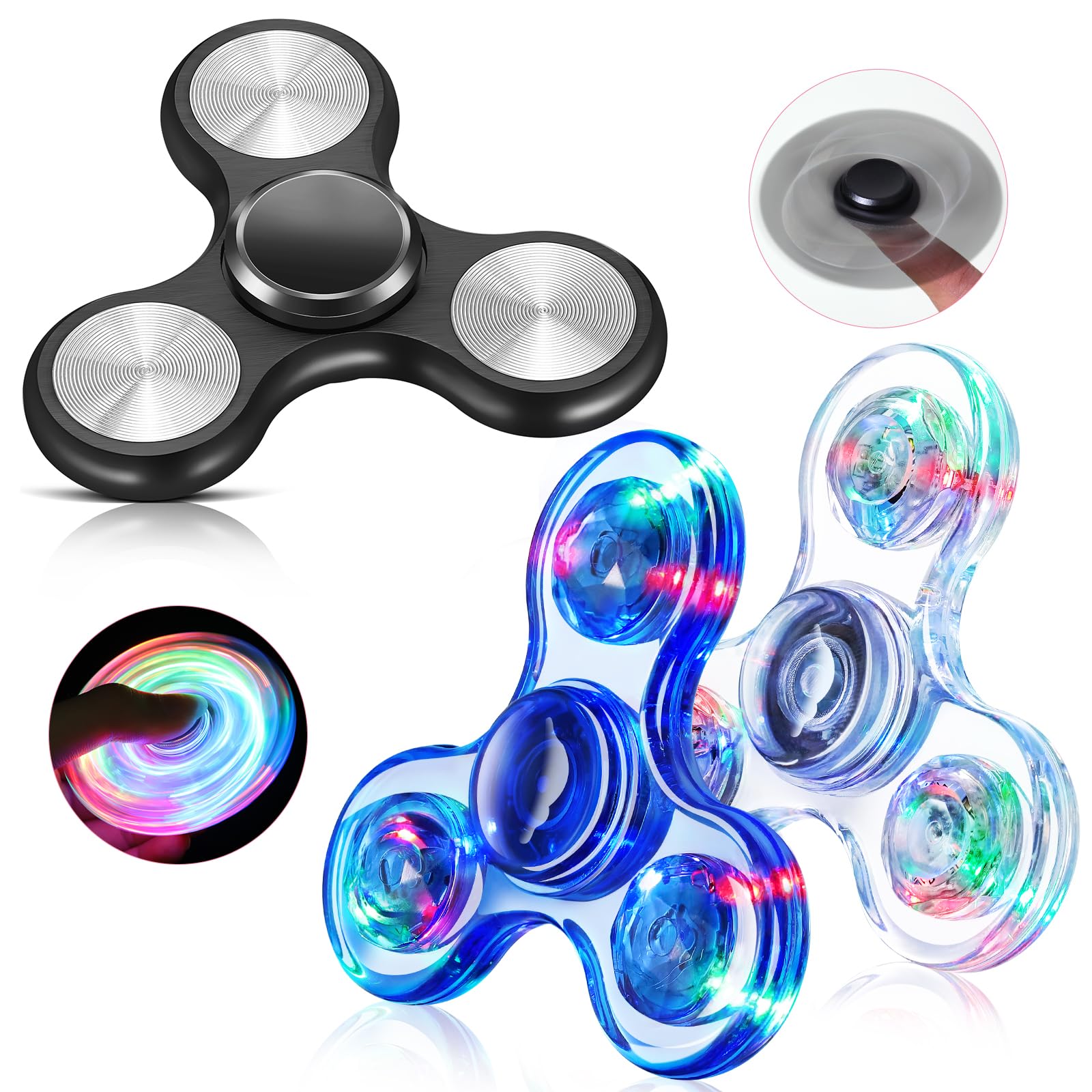 Amazon.com: Fidget Spinner for Kids Adults 3 Pack, Sensory Fidget Toys ...