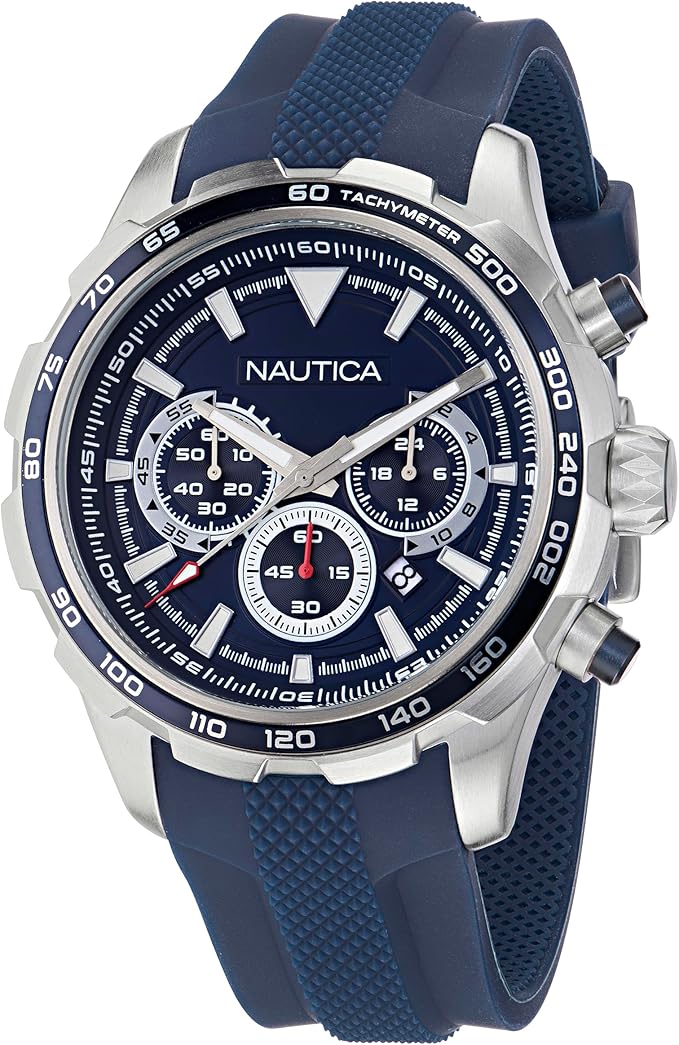 Amazon.com: Nautica NST Blue Silicone Strap Watch (Model: NAPNSAS33 ...