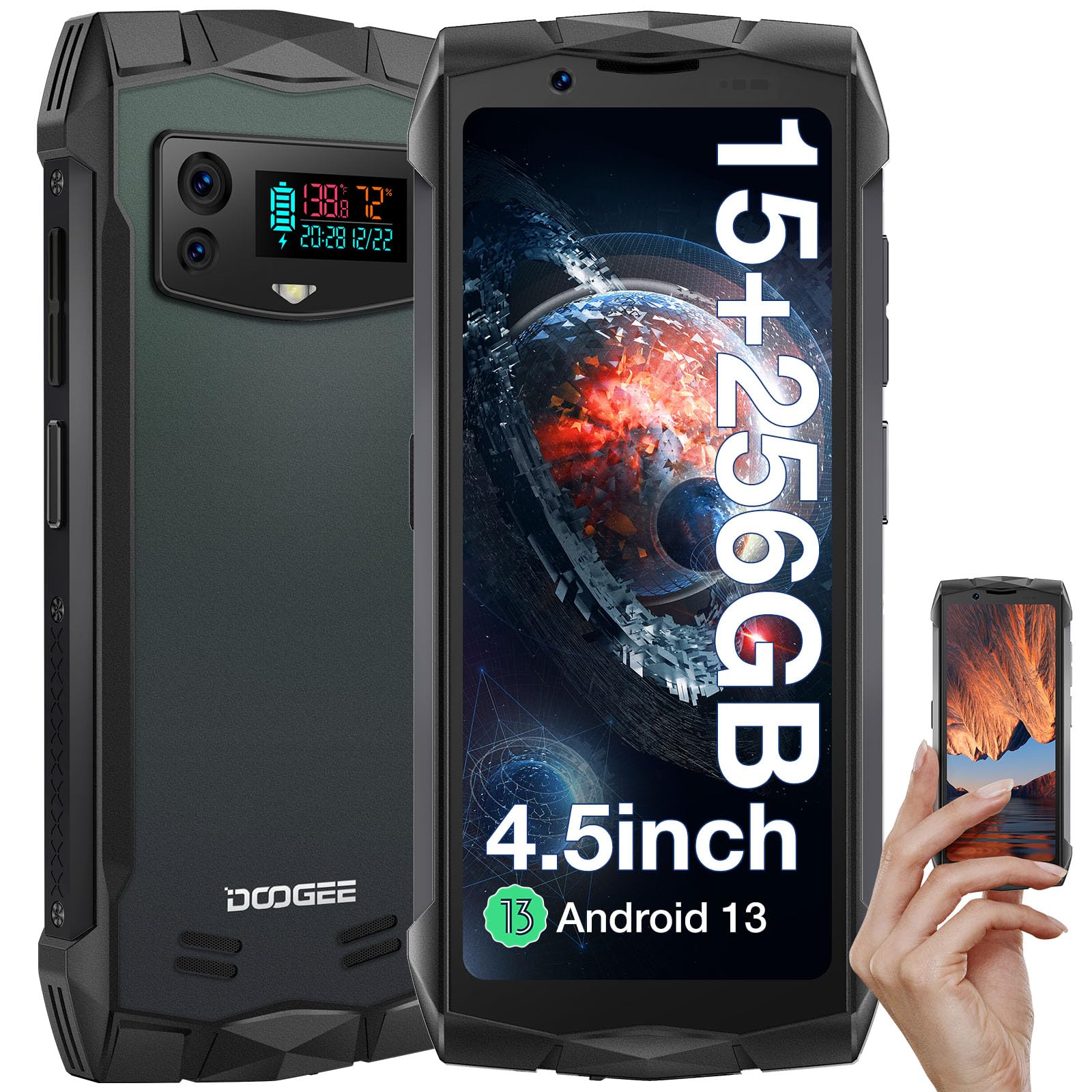 DOOGEE S Mini Outdoor Handy, 4.5 Zoll 15GB+256GB/TF 2TB Outdoor ...