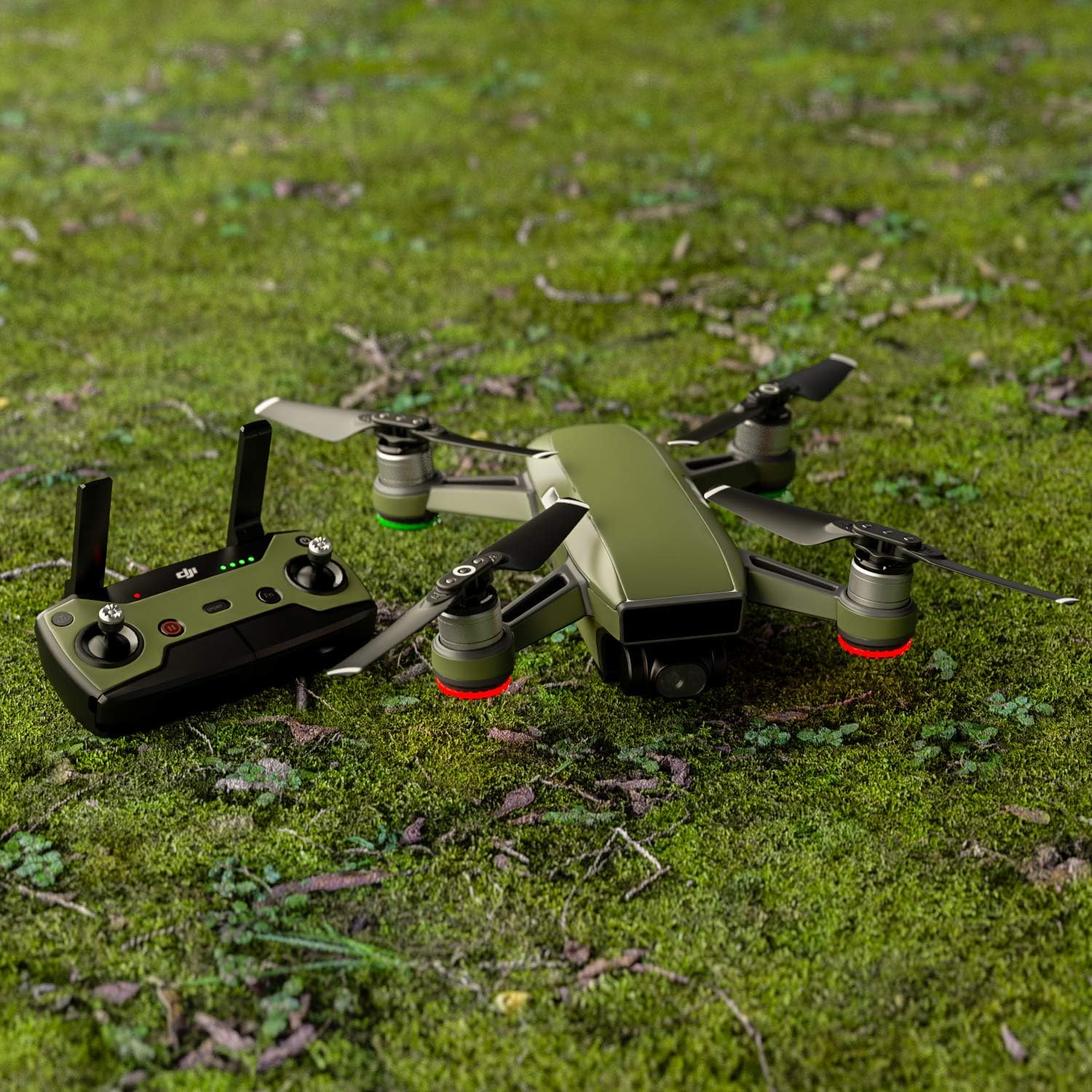 Solid State Olive Drab Decal for Drone DJI Spark Kit – Includes Drone ...