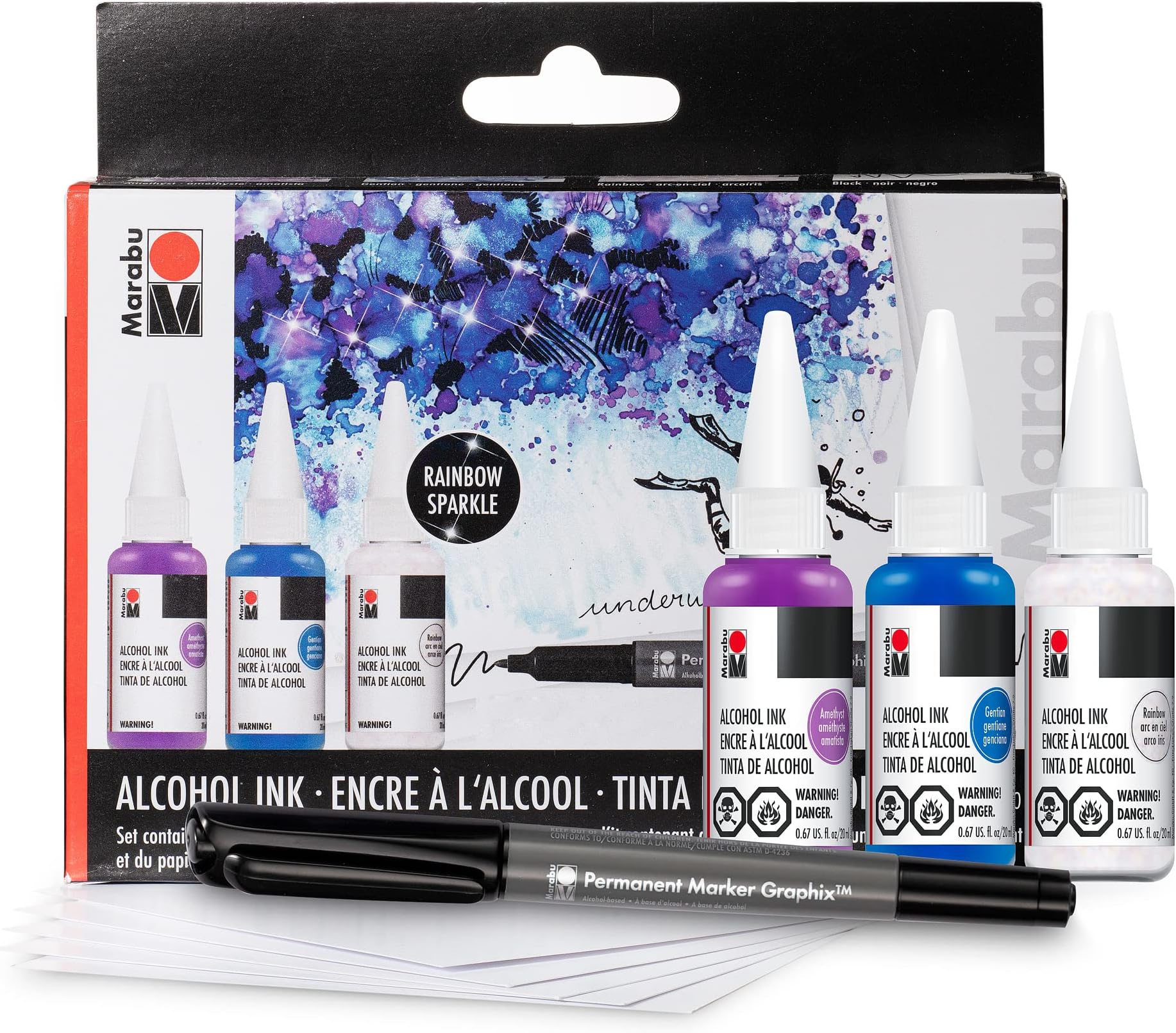 Amazon.com: Marabu Alcohol Ink Set, 20ml, Underwater Set
