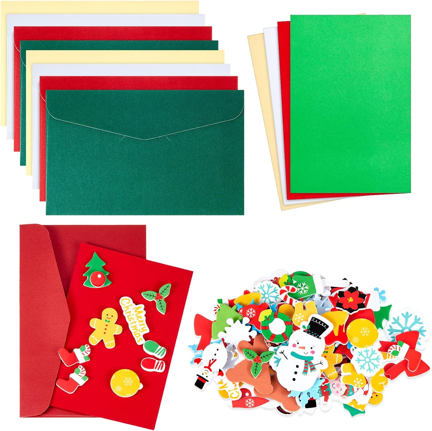 Patelai Pack of 8 Christmas Card Making Kits Include Xmas Blank Cards ...