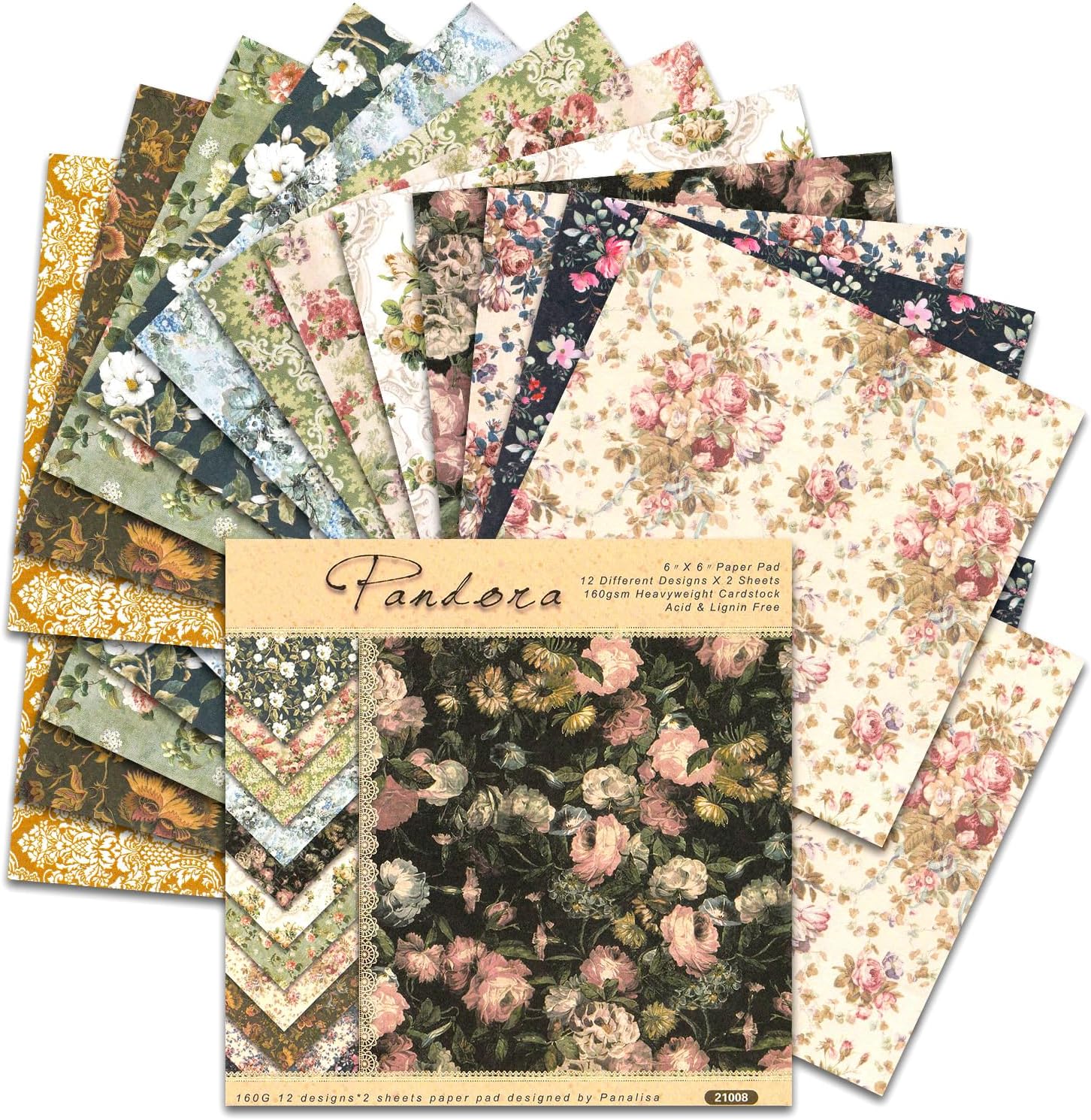 Amazon.com: BLEDS Scrapbook Paper Pack 6x6, 24 Sheets Vintage ...