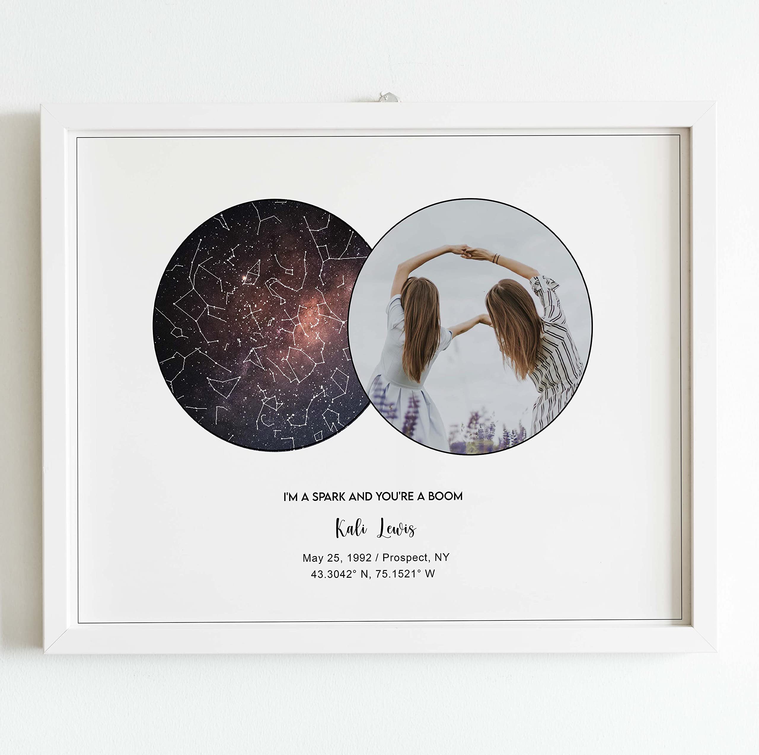 Buy Good Vibes- Custom Star With Photo Frame, Night Sky Constellation ...