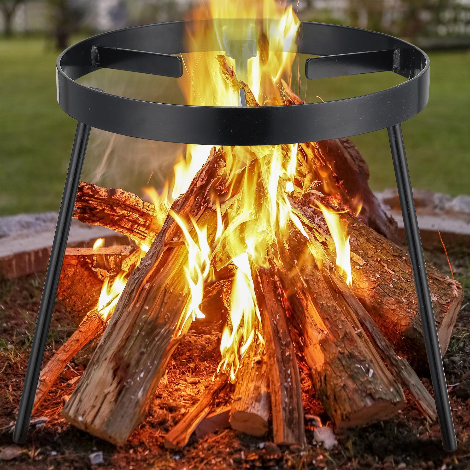 Amazon.com: Elsjoy Campfire Tripod, Folding Camping Tripod Grill Open ...