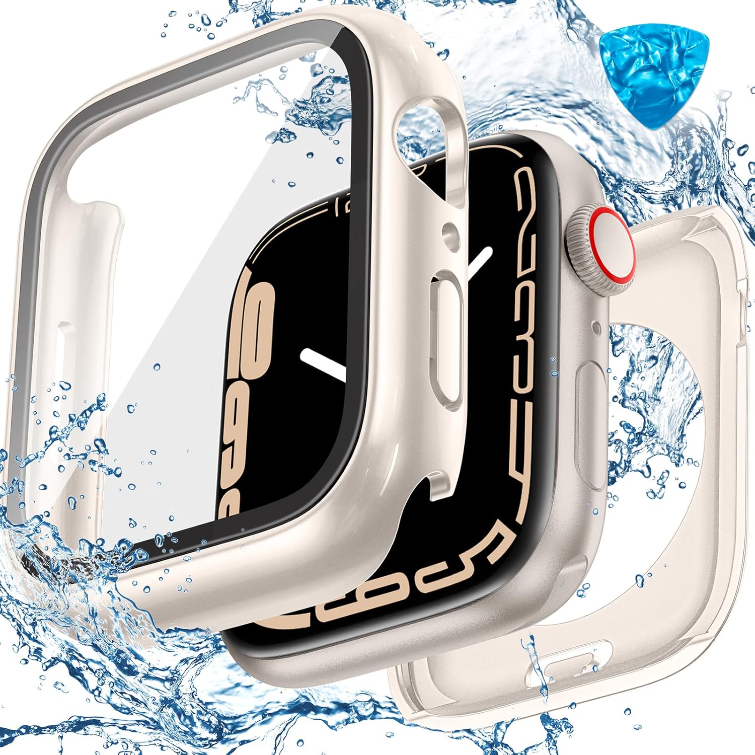 Amazon.com: [2 in 1] Goton for Waterproof Apple Watch Screen Protector ...