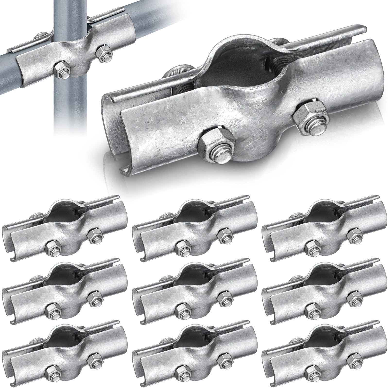 Amazon.com : America's Fence Store 1-5/8" x 1-3/8" Line Rail Clamps 10 ...