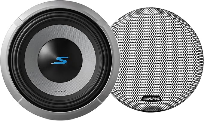 Amazon.com: Alpine S2-W10D4 10" S-Series Dual 4 Ohm Car Subwoofer & KTE ...