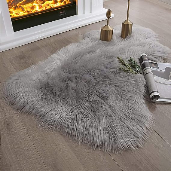 Amazon.com: Ashler faux fur rug, Fluffy Shaggy Area Rug Ultra Soft 2 x ...