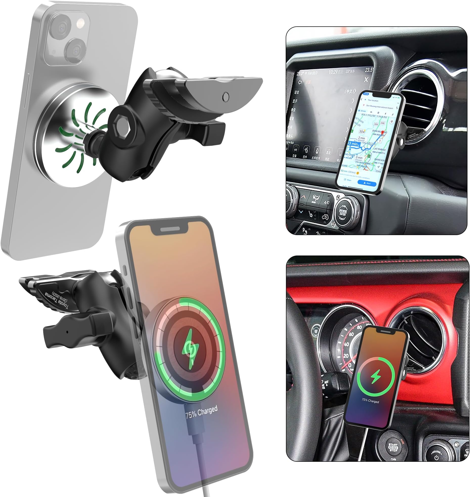 Amazon.com: Magnetic Wireless Car Charger Fit Magsafe for 2018-2023 ...