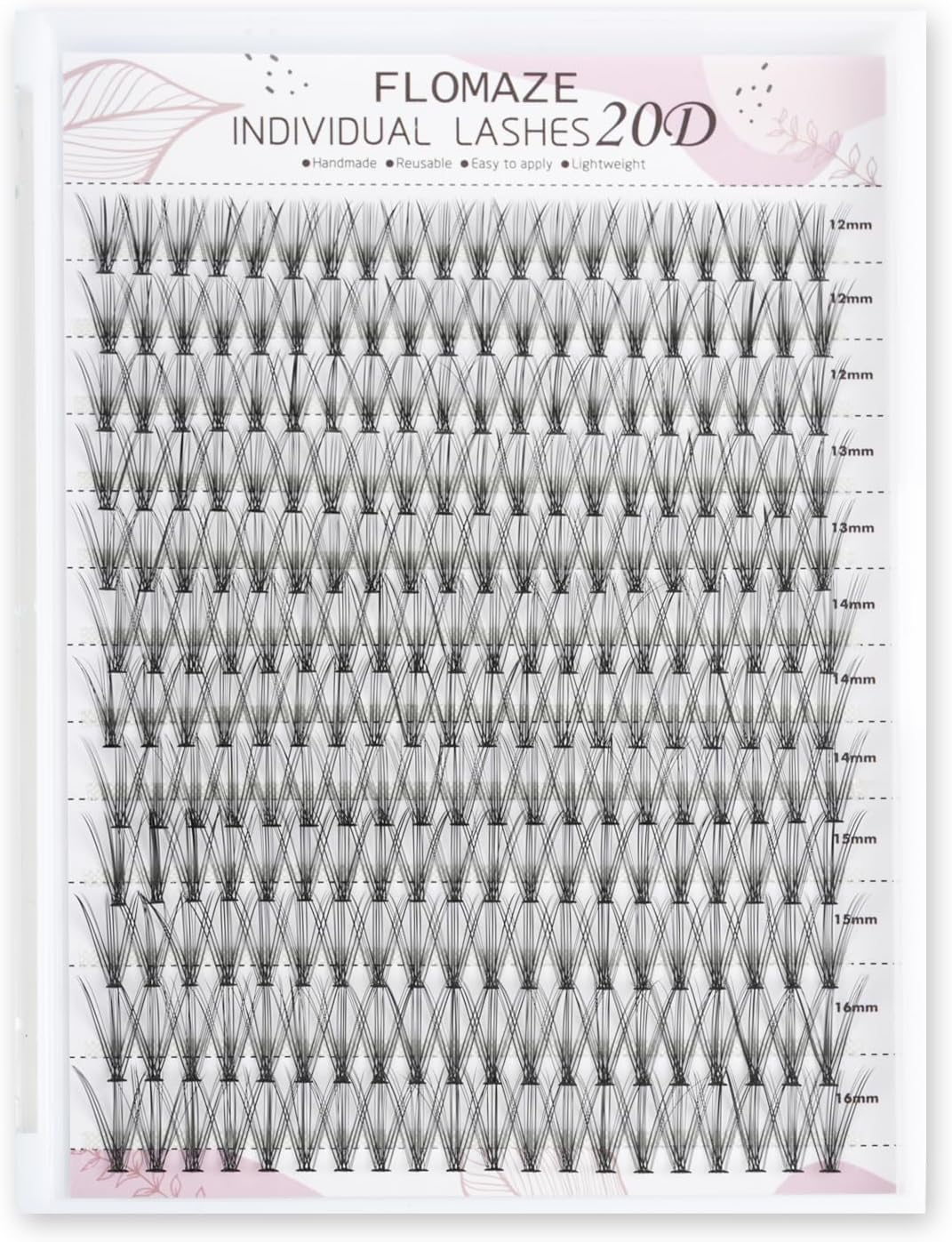 Amazon.com: FLOMAZE 20D Lash Clusters, Individual Lashes 240pcs Faux ...