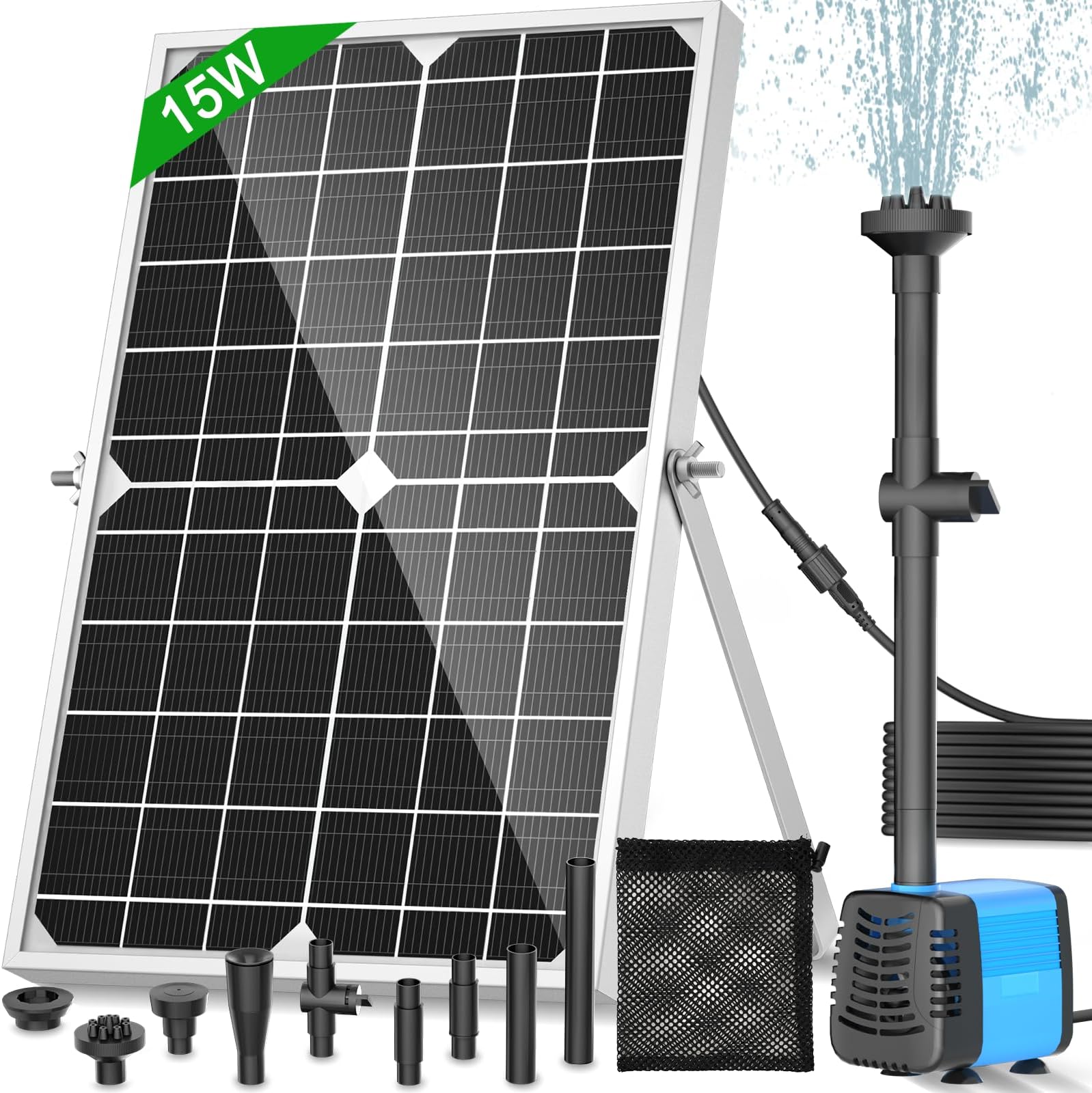 Amazon.com: ECO-WORTHY 12 W Solar Water Pump Fountain Kit with 2600mah ...