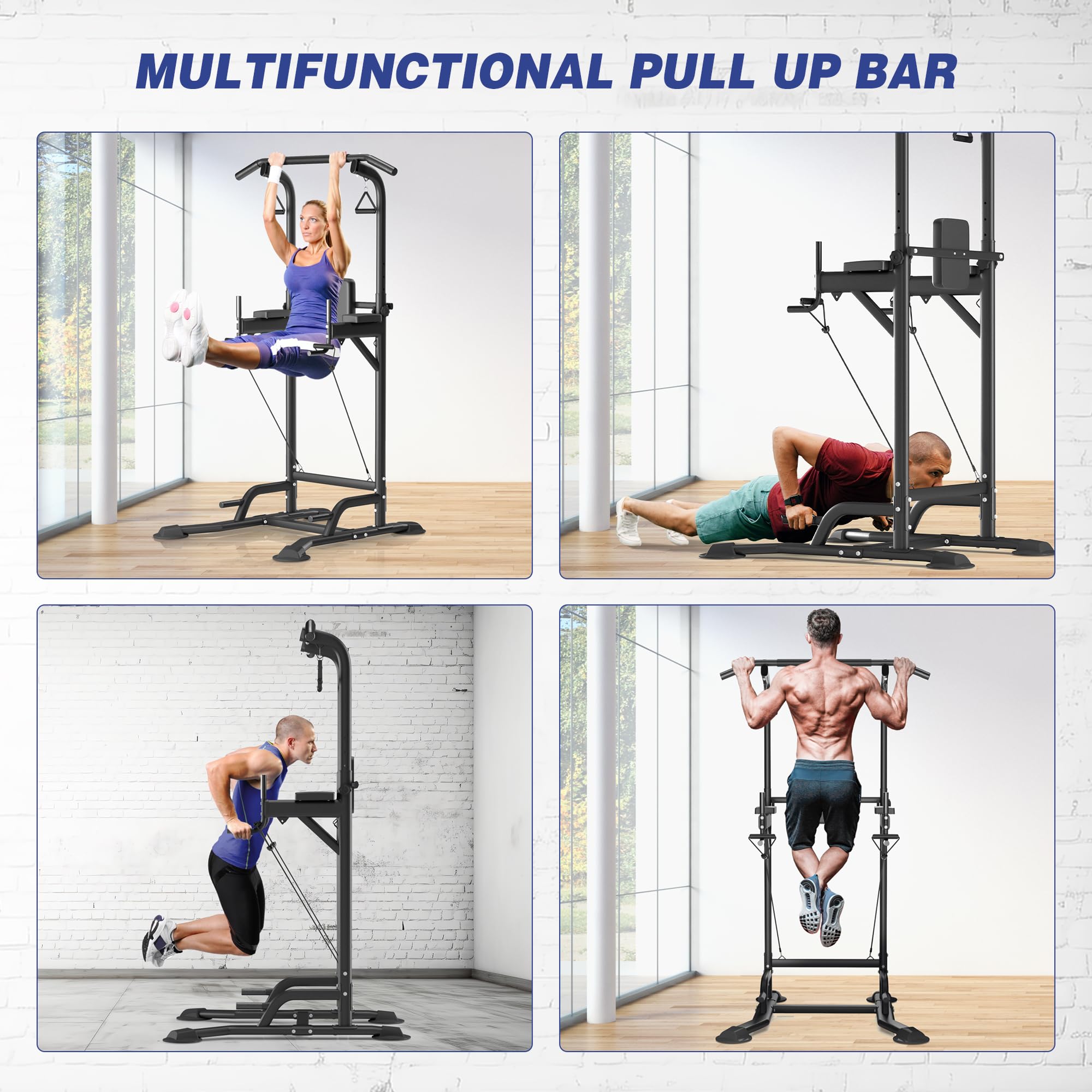 Snapklik.com : Pull Up Bar Stand Dip Bar,Height Adjustable Gym Machine ...