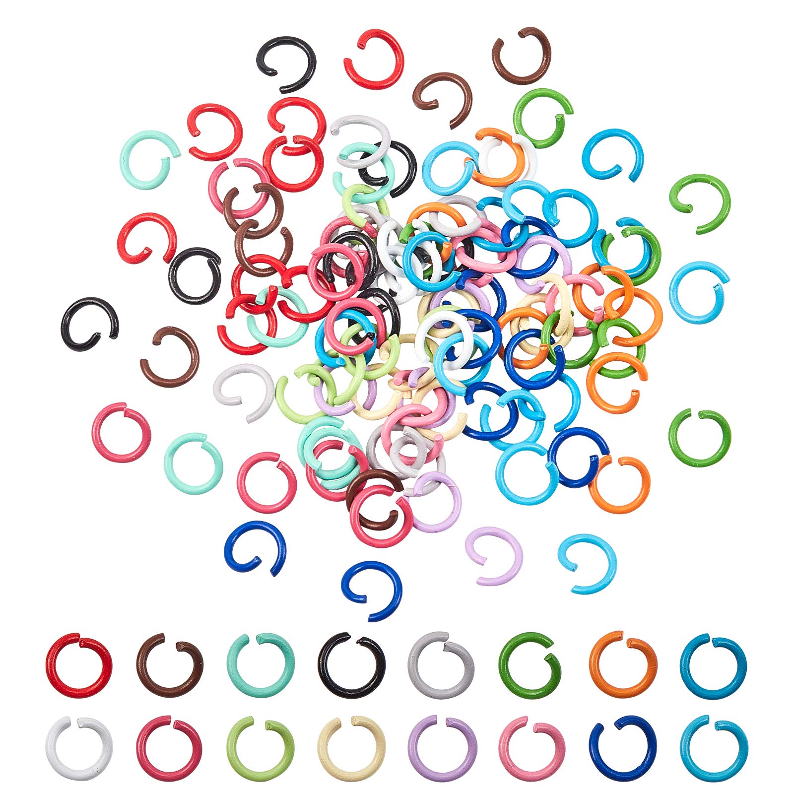 Amazon.com: PH PandaHall Colored Jump Rings, 160pcs 16 Colors Iron Open ...