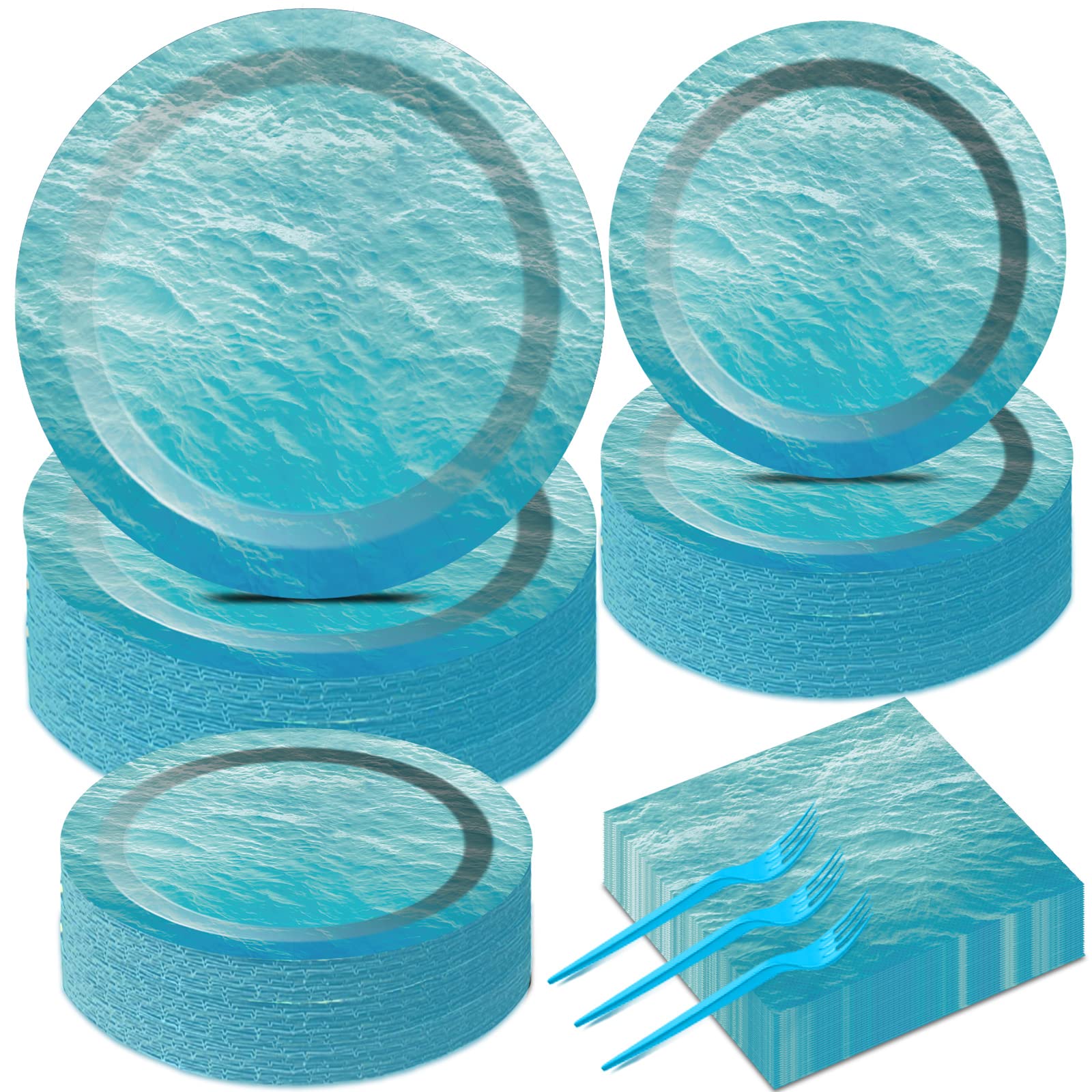 Amazon.com: 50 Guests Ocean Sea Birthday Party Supplies Set Ocean Waves ...