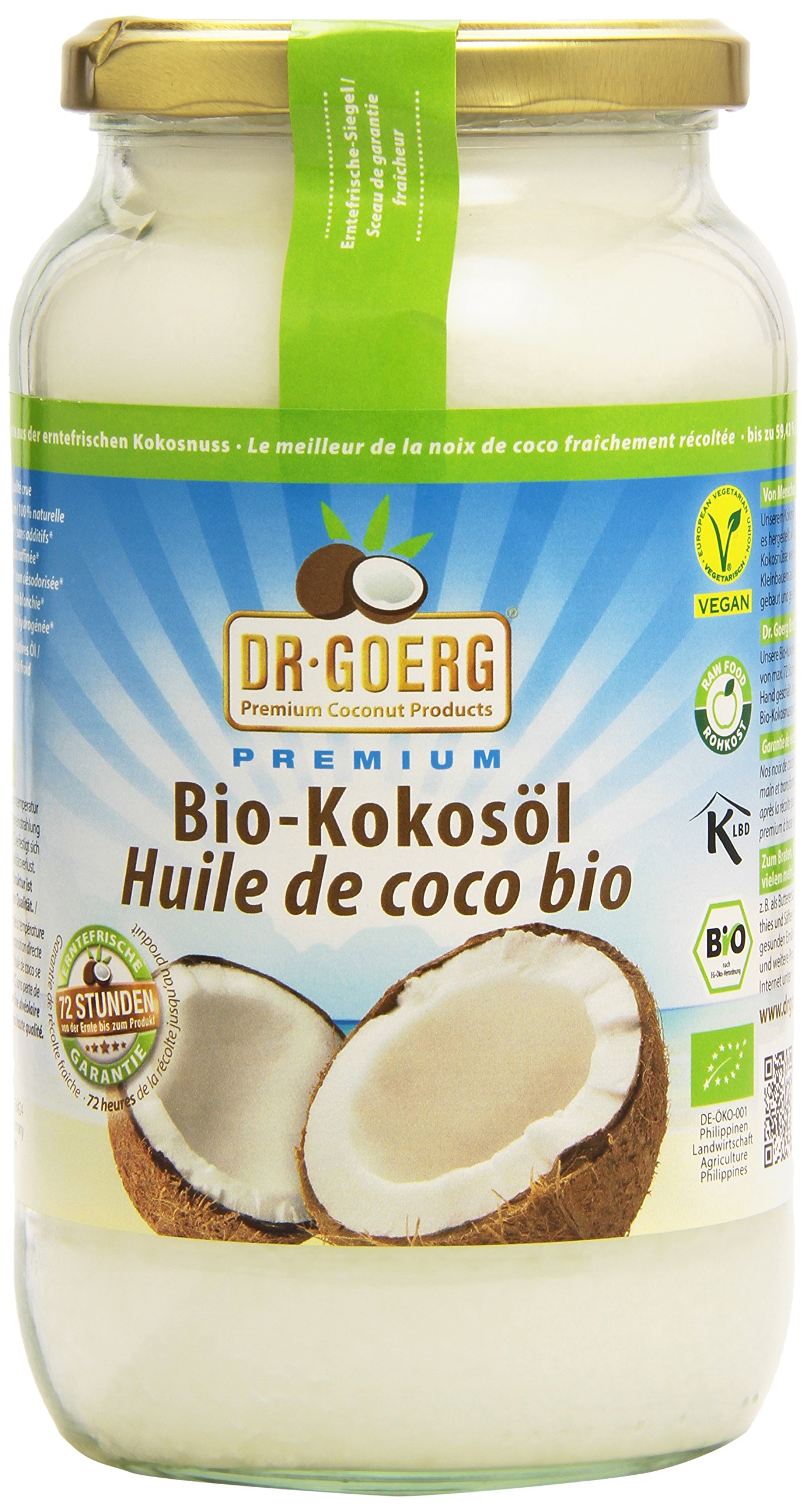 Dr. Goerg Premium Bio-Kokosöl - 1000 ml : Amazon.de: Lebensmittel ...