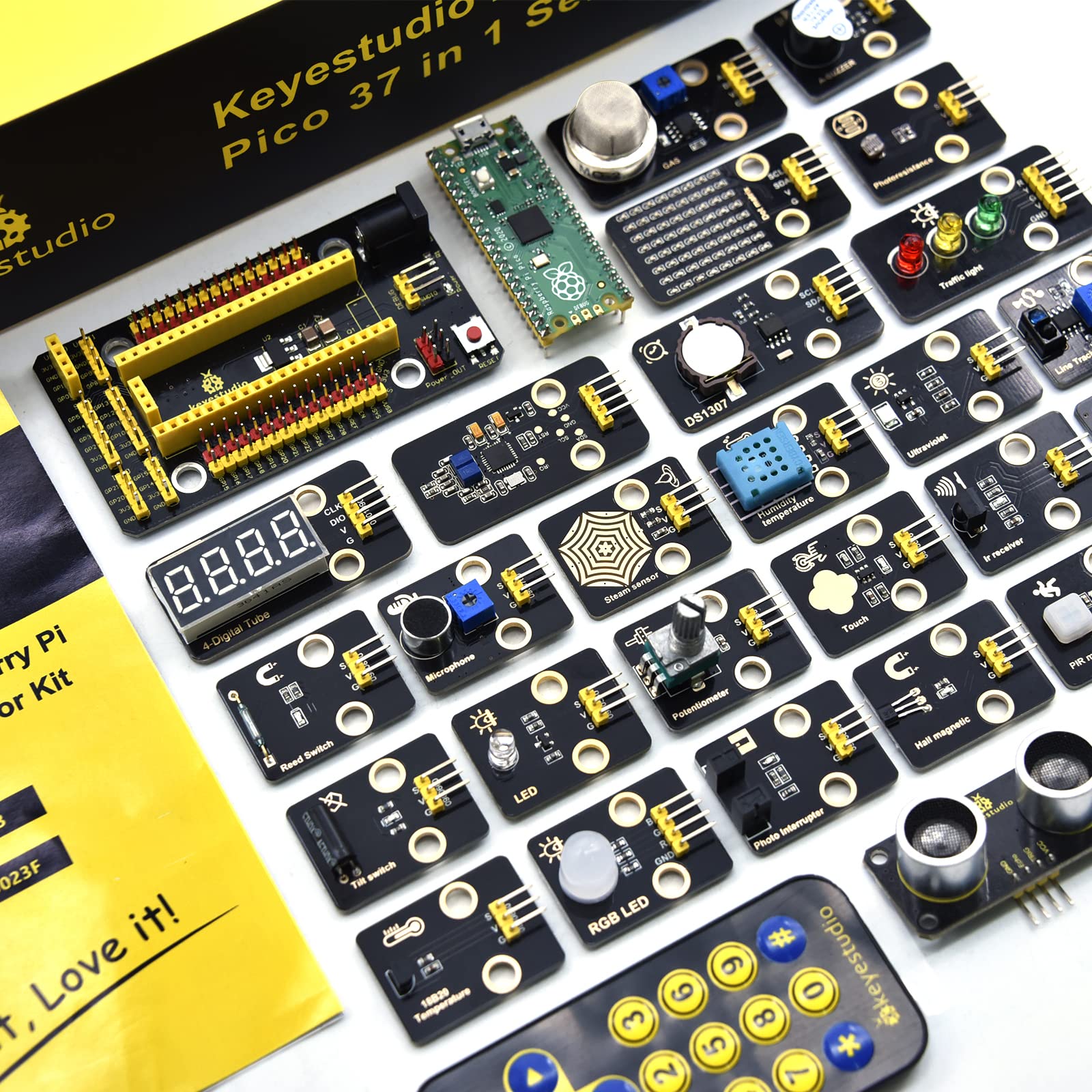 Snapklik.com : KEYESTUDIO Raspberry Pi Pico 37 Sensors In 1 Box Starter Kit