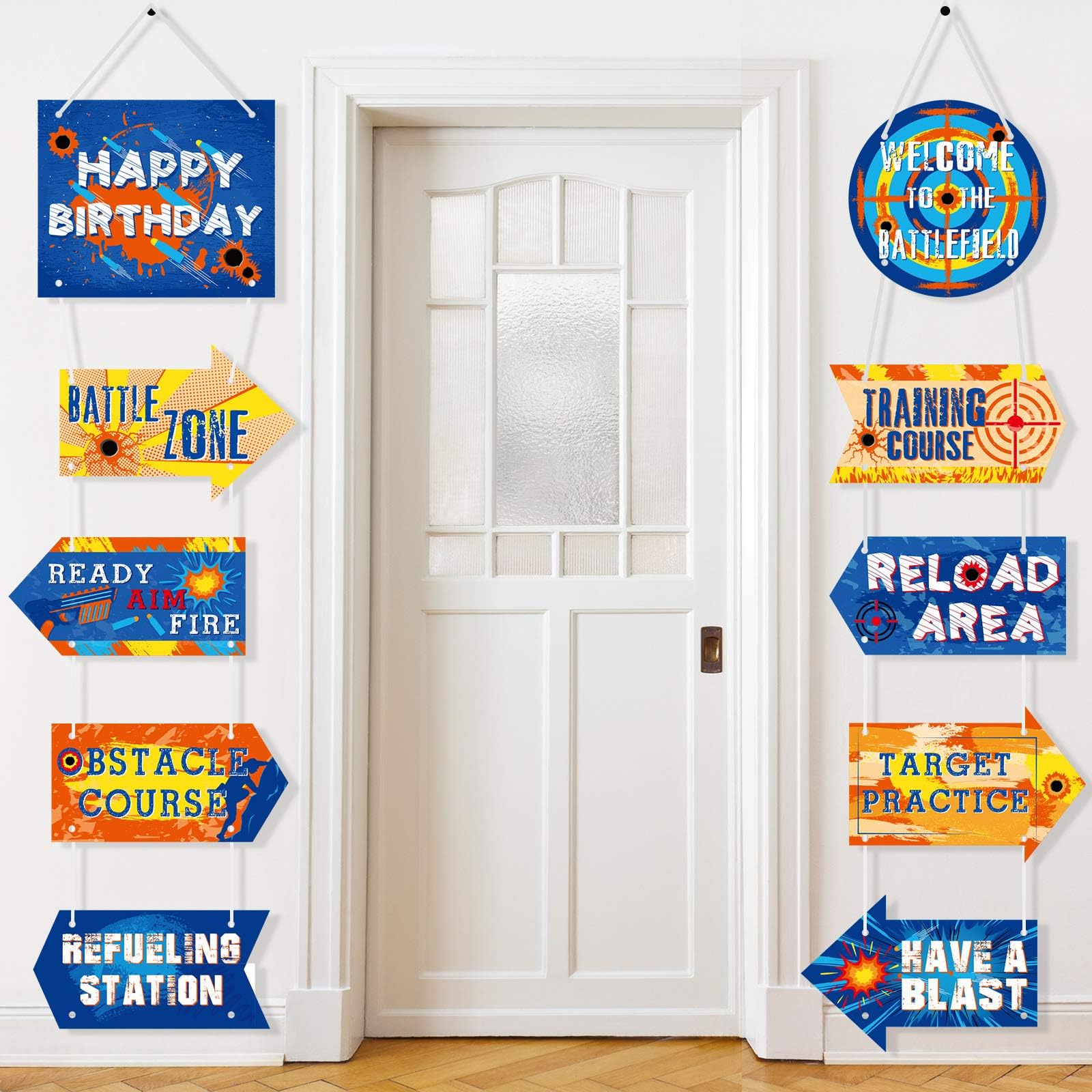 Amazon.com: Outus 10 Pcs Dart Party Signs Cutouts Dart Battle Birthday ...