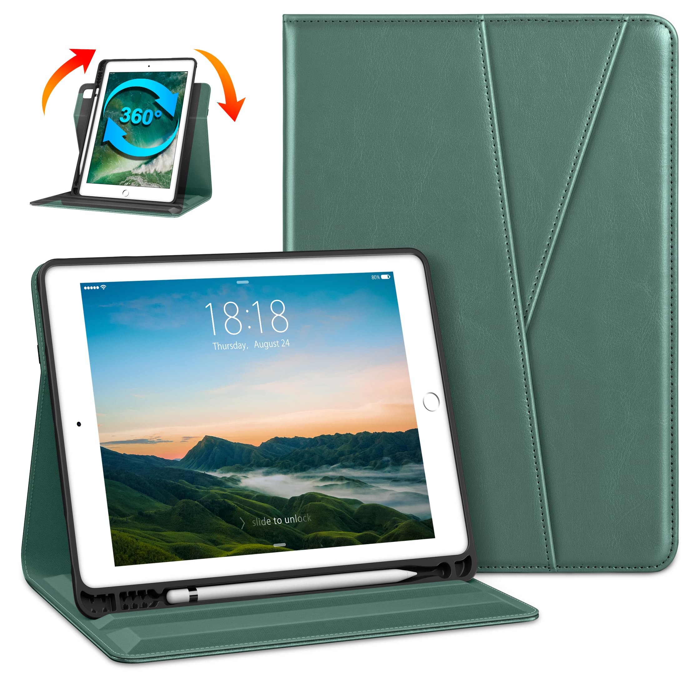 Amazon.com: DTTO Rotating Case for iPad 6th / 5th Generation 9.7 Inch ...