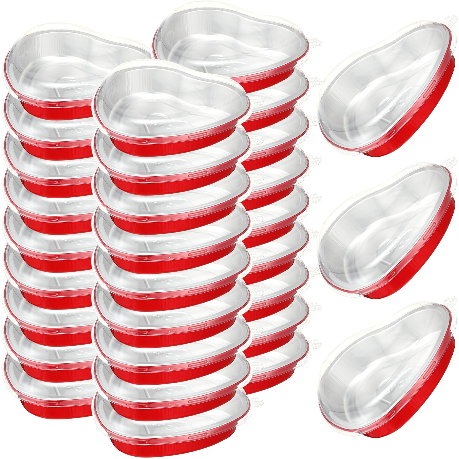 30 Pcs Valentine's Day 23 Oz Large Foil Heart Shaped Cake Pans Oven ...