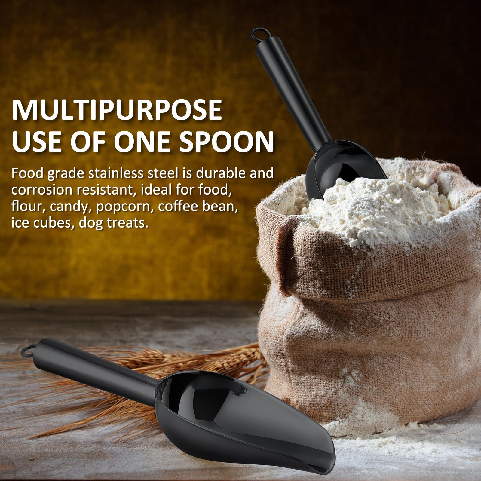 Snapklik.com : 3oz Metal Ice Scoop Set Of 2, Stainless Steel Ice Scoop ...