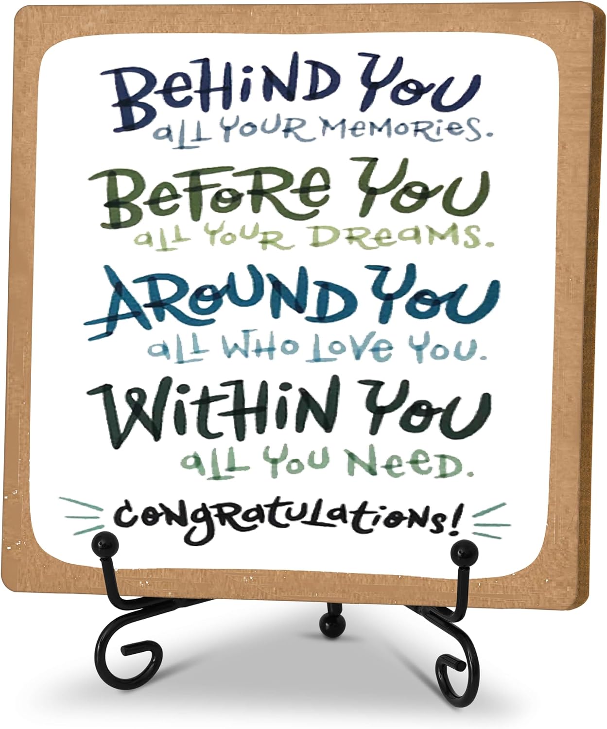 Amazon.com: Graduation Gifts, 5" x 5" Wooden Plaque with Stand, College Student Gifts for Women ...