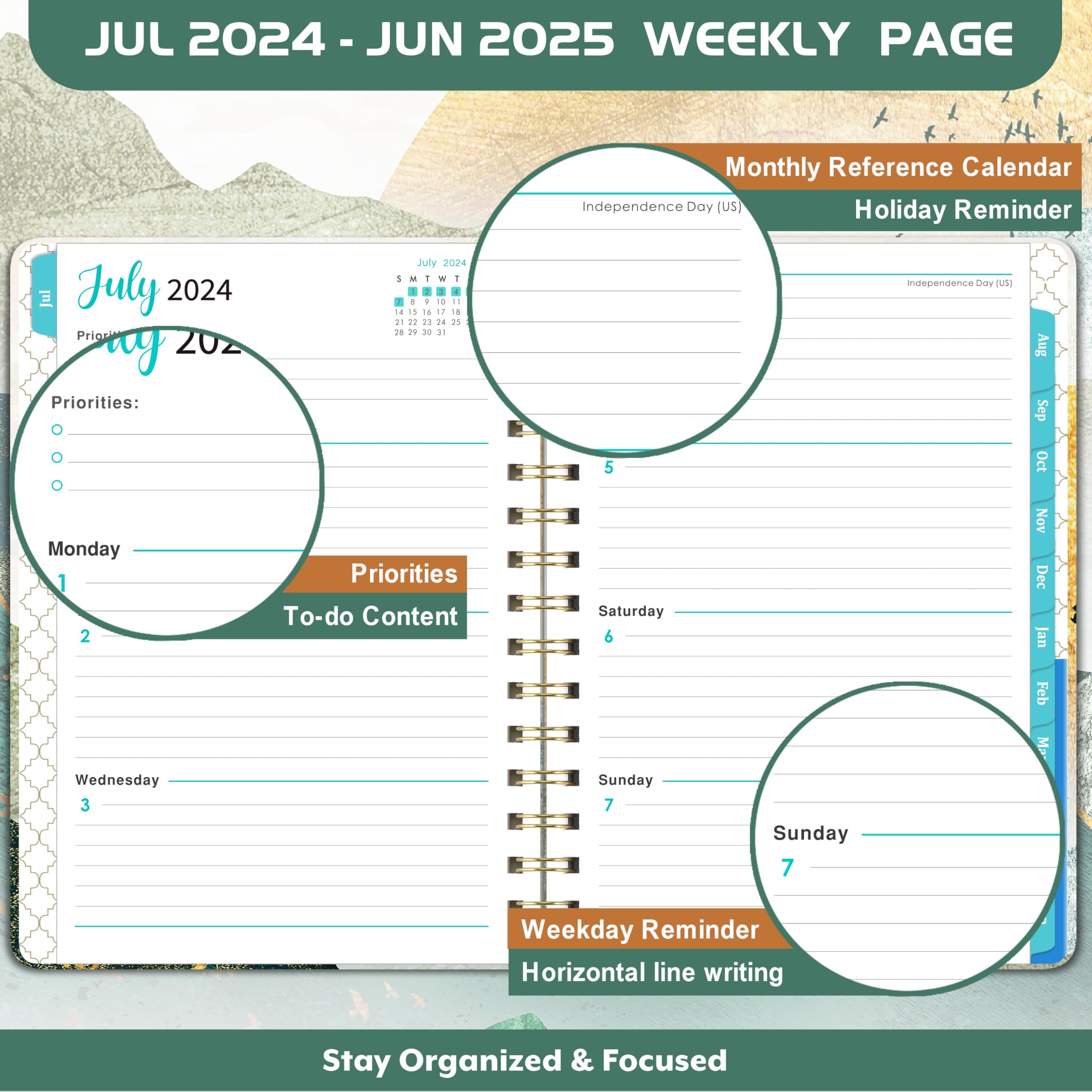 Snapklik.com : Planner 2024-2025 - Academic Planner From July 2024 ...