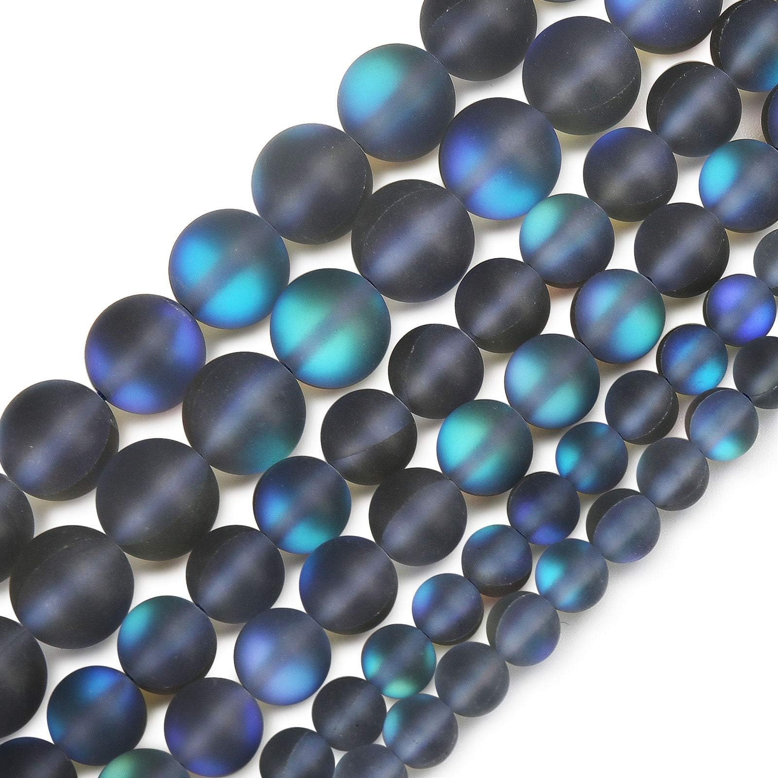 Amazon.com: Matte Aurora Crystal Glass Beads Gray 100pcs 8mm Flash ...