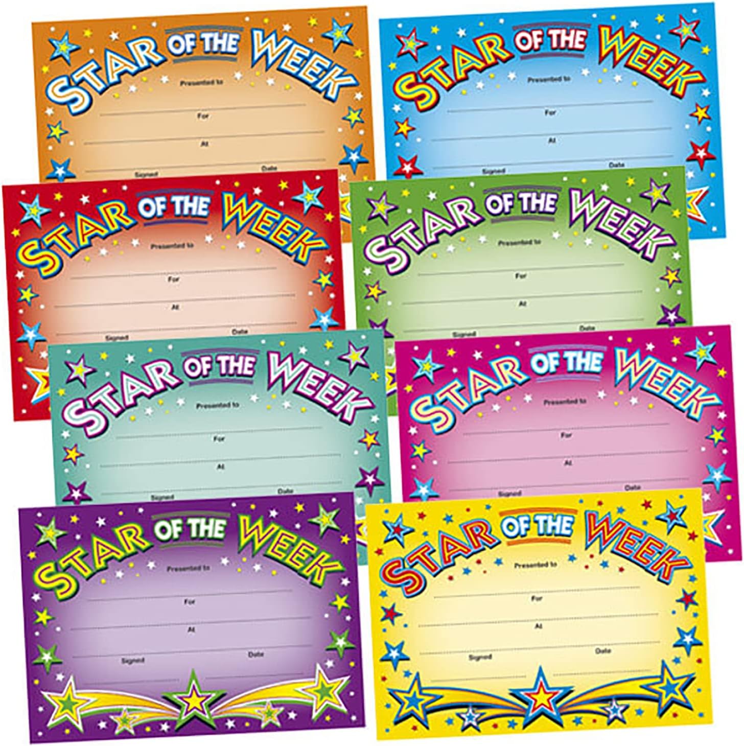 48 Star Of The Week Award Motivational Childrens Pupils School Praise ...