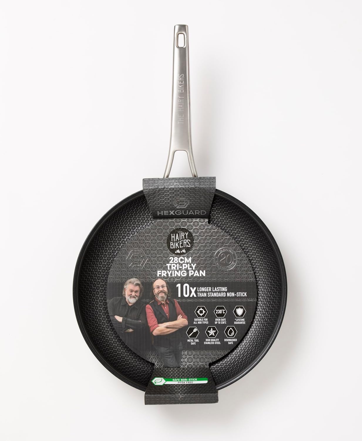 Hairy Bikers HexGuard, 28CM Frying pan, Non-Stick, Oven Safe, Metal ...