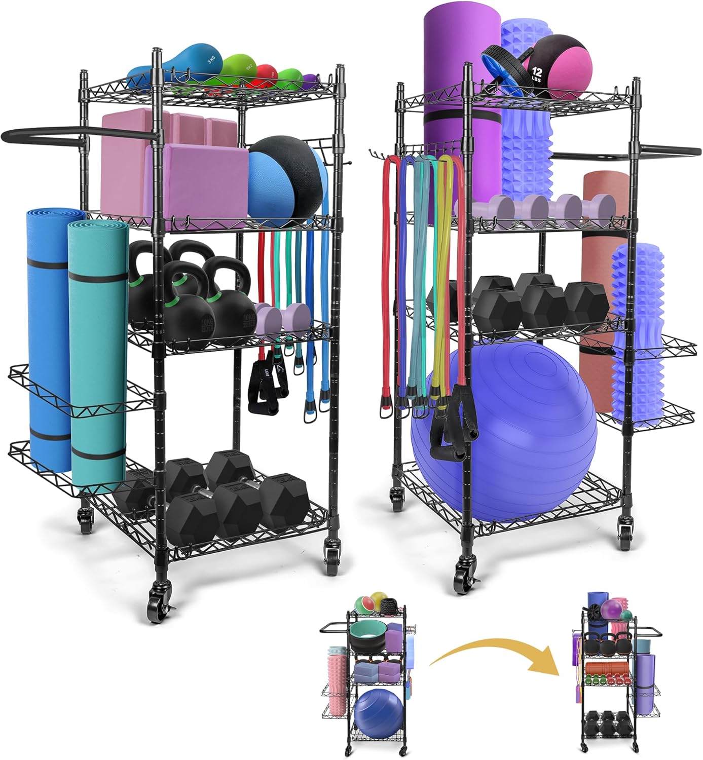 Amazon.com : Compact & Customizable Home Gym Storage Rack | Weight Rack ...