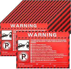 Amazon.com: Parking Violation Stickers Notice No Parking Warning ...