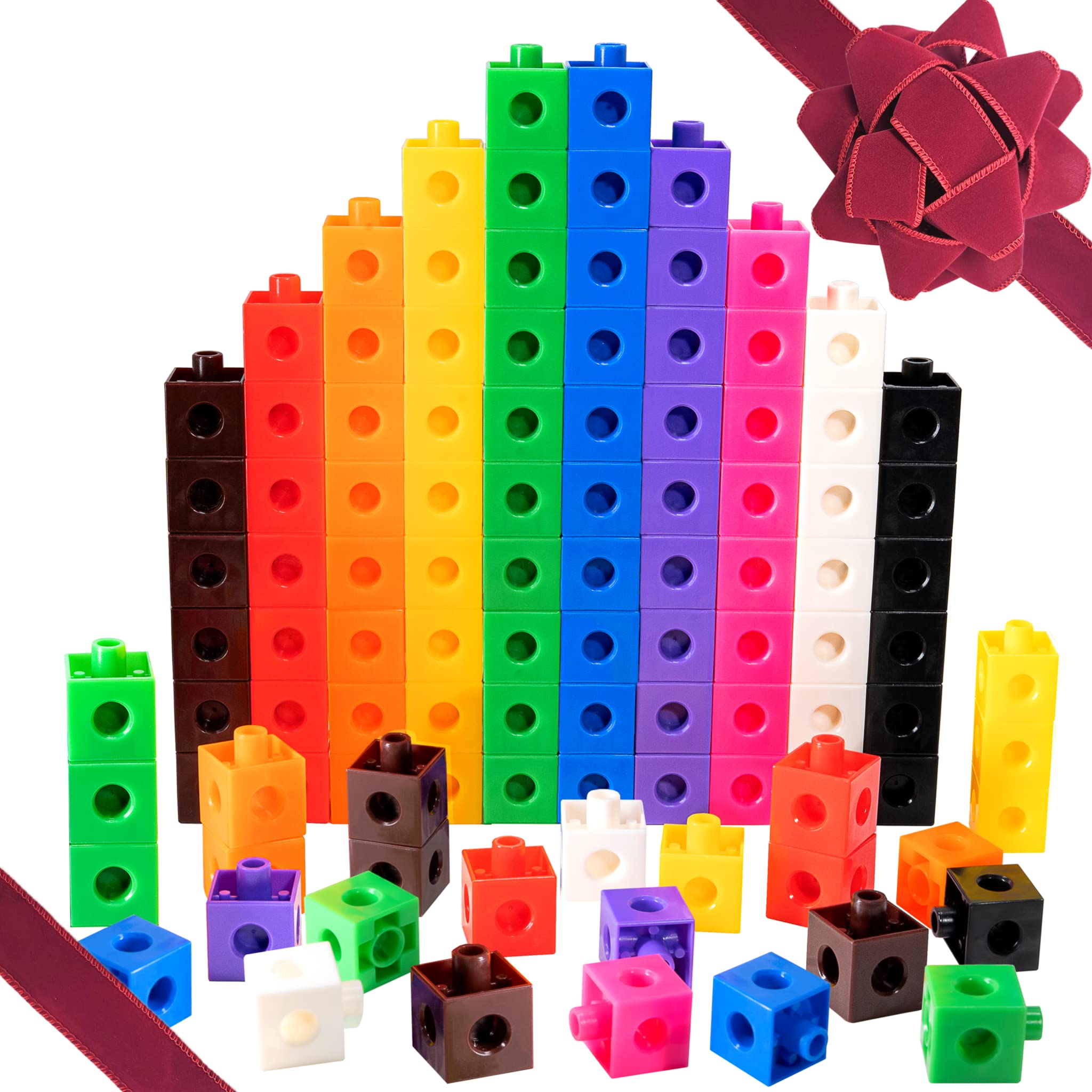 Buy TOYLI 100 Piece Linking Cubes Set, Counting Blocks, Numberblocks ...