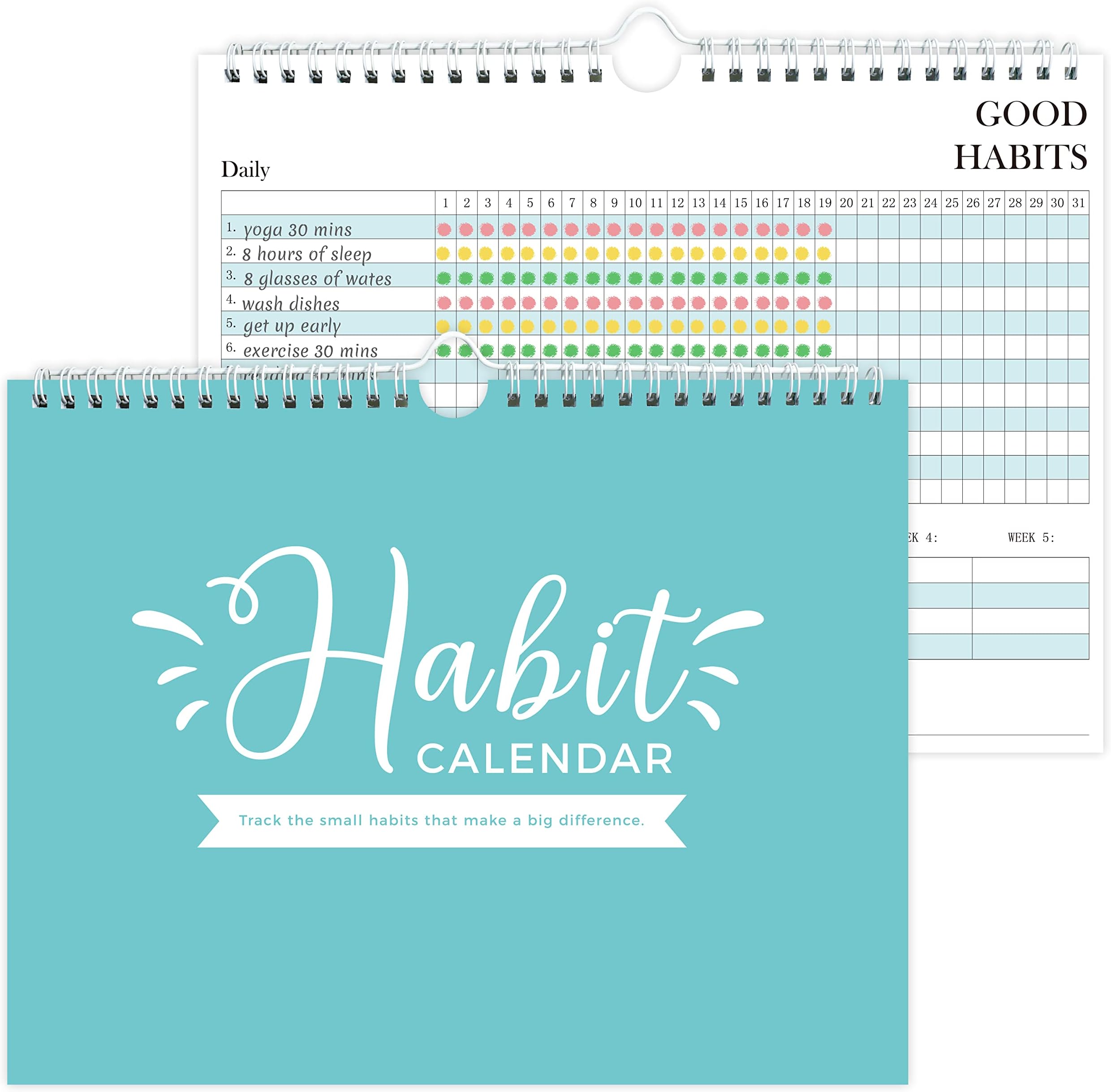 Amazon.com : Habit Tracker Journal - Habit Tracker Calendar with Spiral ...