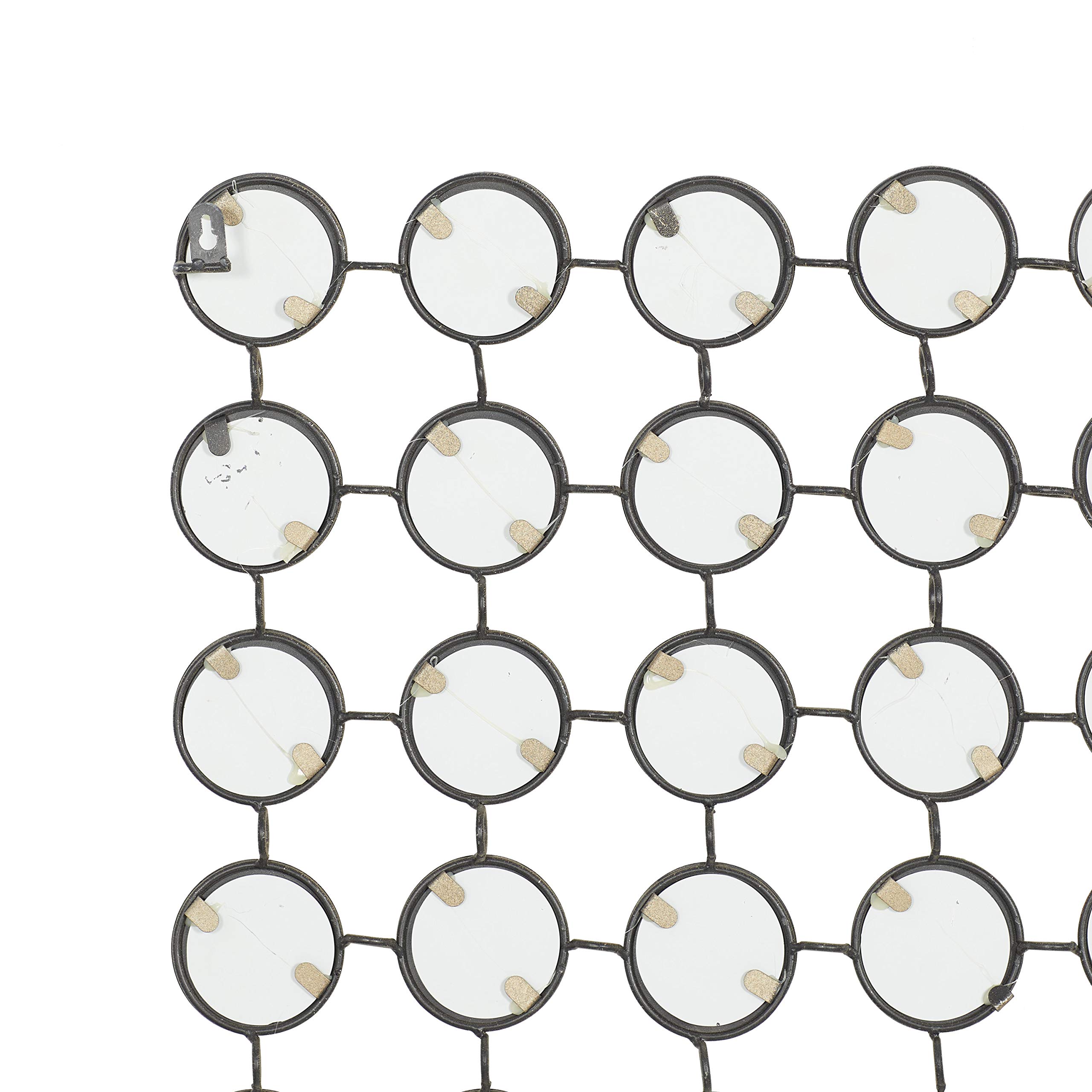 Deco 79 64109 Modern Style Large Square Wall Mirror with Round Gold ...