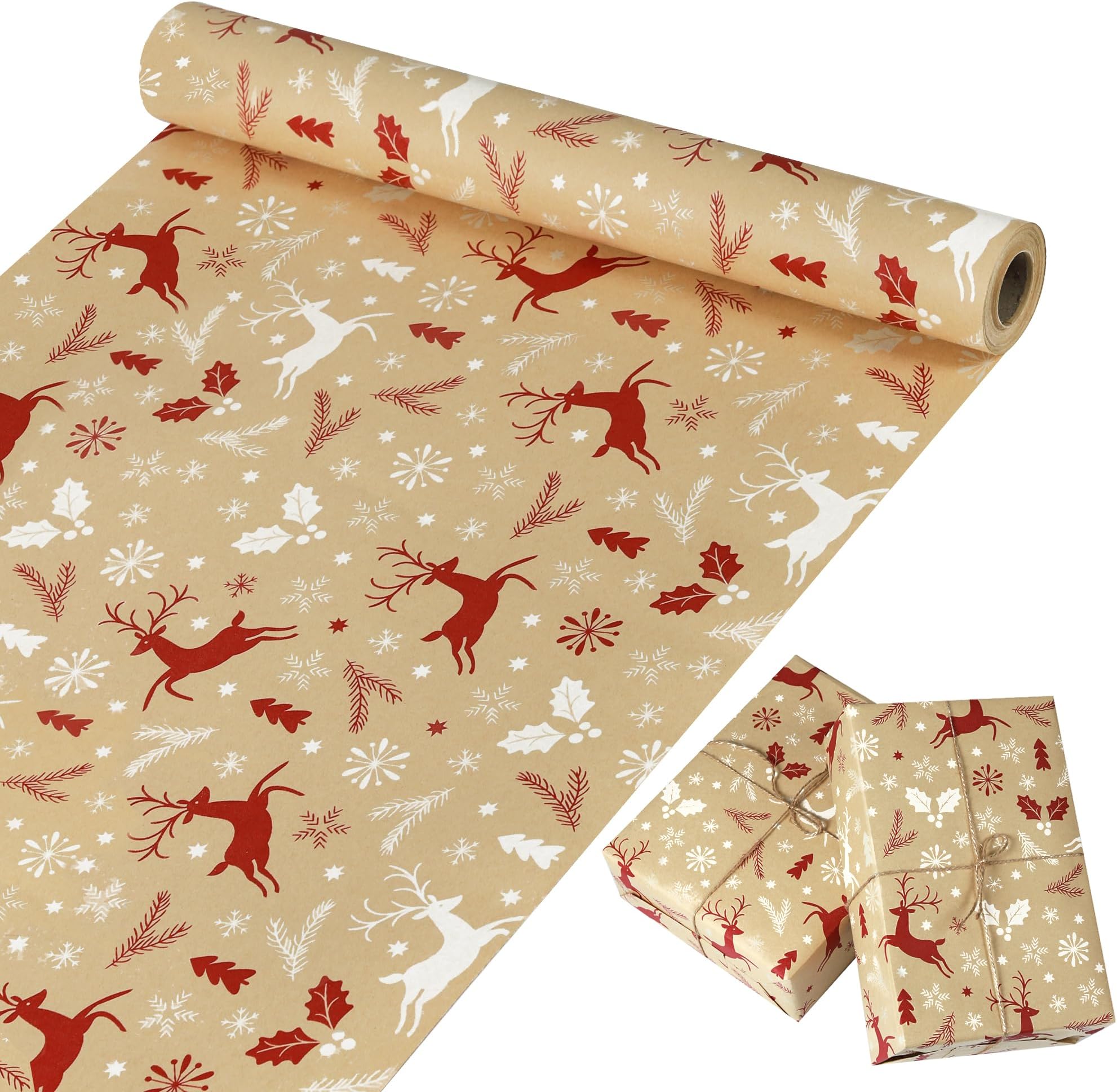 4 x 10m Christmas Wrapping Paper Rolls - Kids Snowman / Santa / Penguin ...