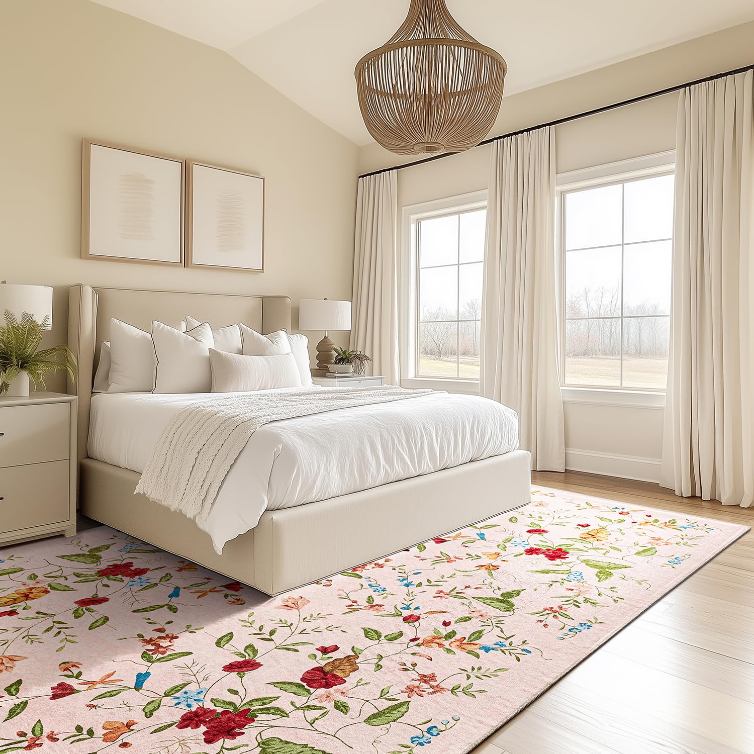 Amazon.com: Triohero Bedroom Rug 4x6 Washable Non Slip Area Rug ...