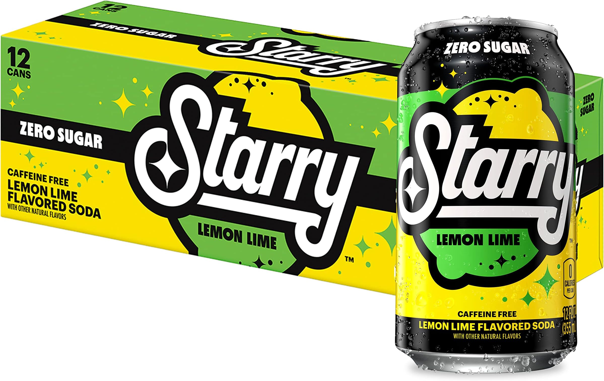 Amazon.com : Starry Lemon Lime Soda Zero Sugar, 12 Fl Oz Cans, 12 Pack ...