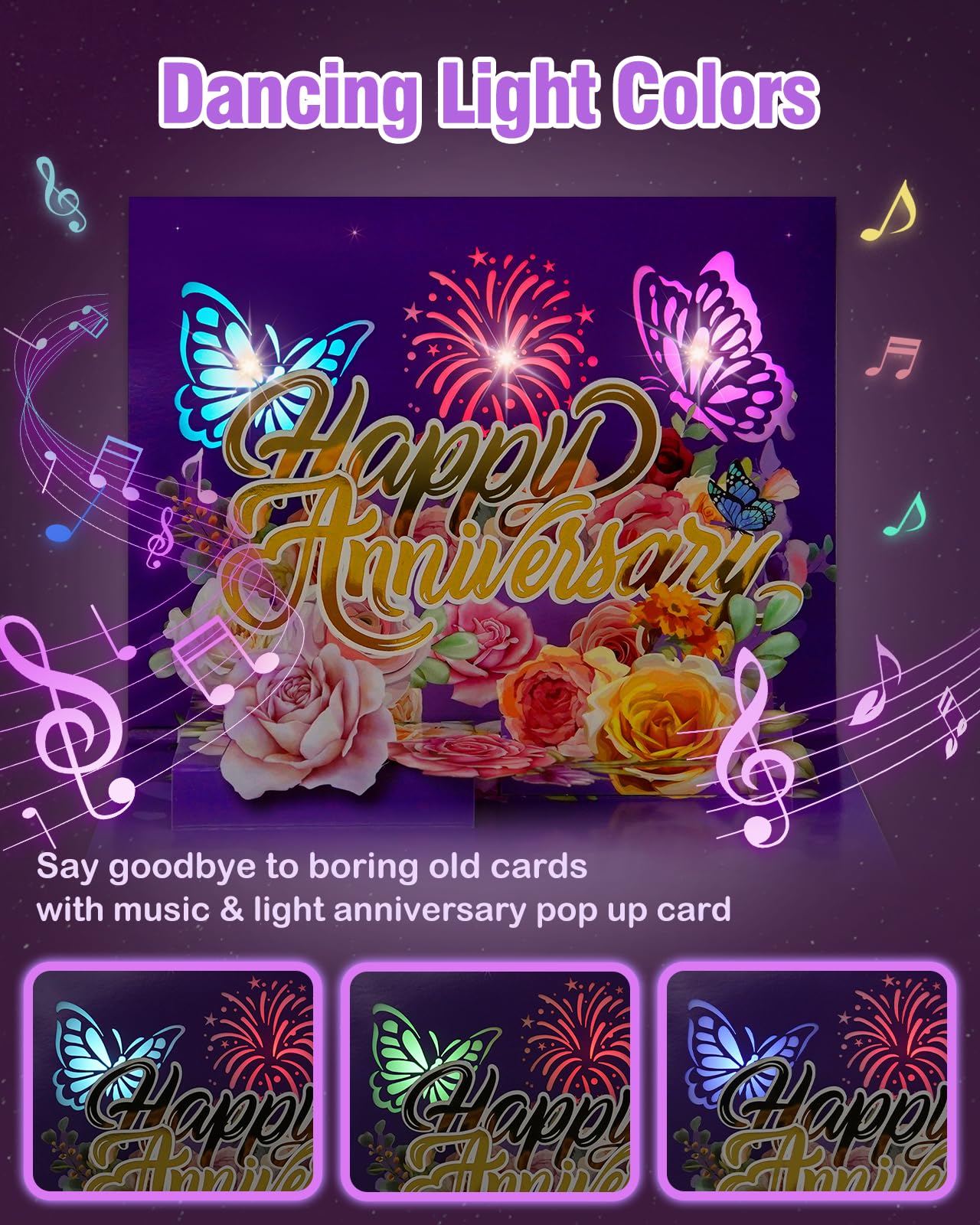 Christmas Cards FITMITE Valentine's Day Card, Pop-up MUSIC & LIGHTS ...