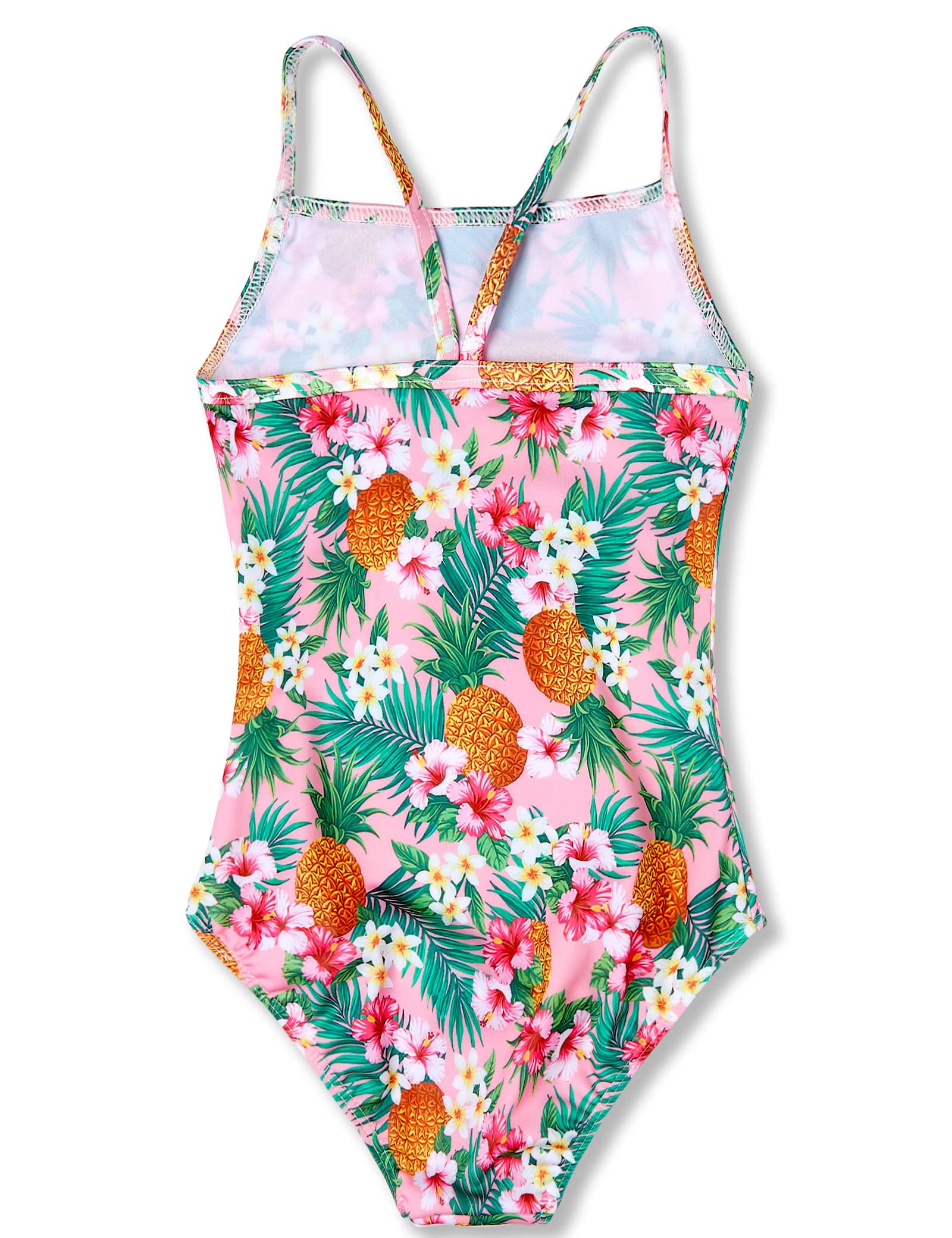 Snapklik.com : Girls One Piece Swimsuit Pink Cheetah Floral Print ...