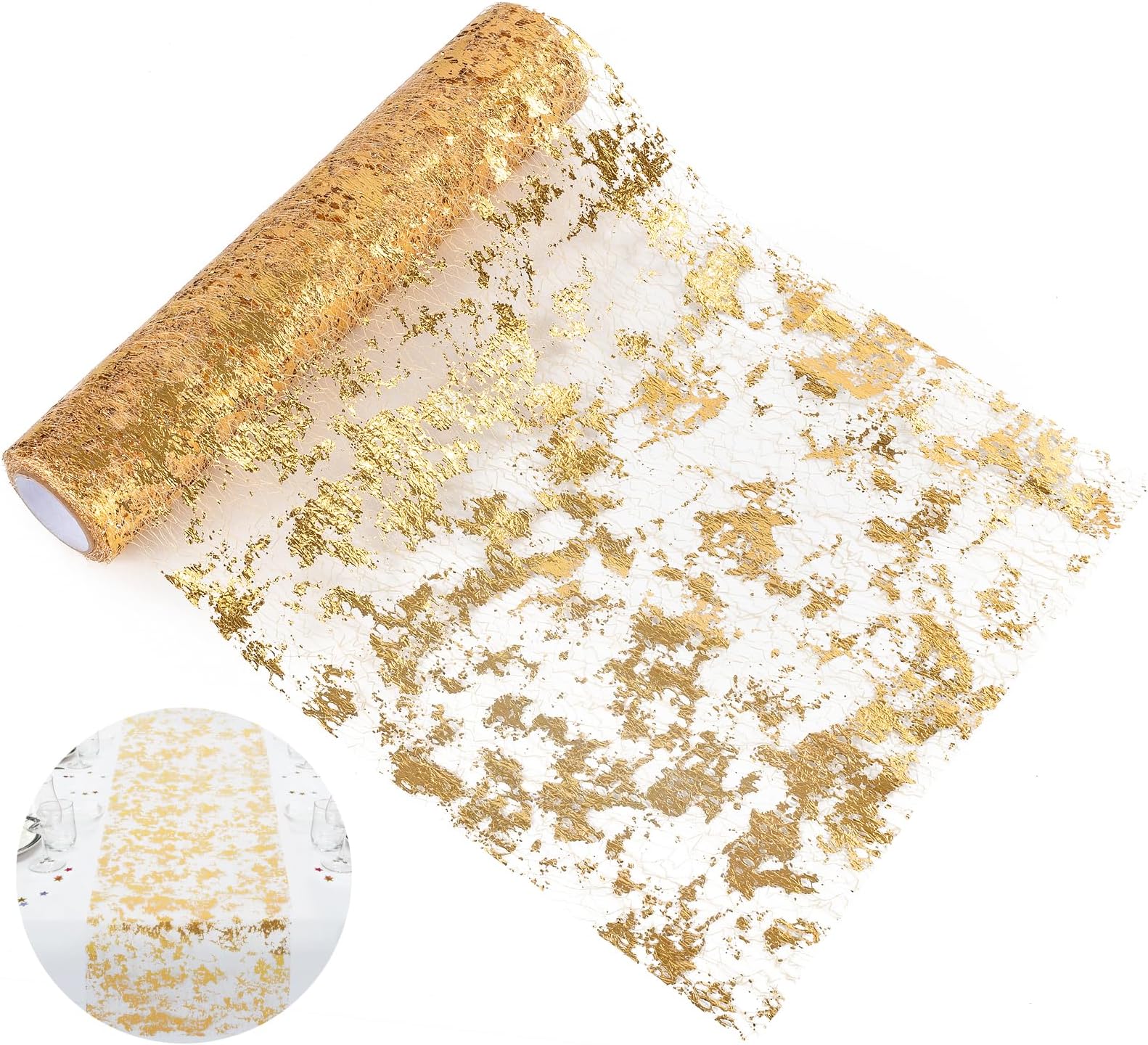 Amazon.com: Fixwal 1 Pieces 11"x 236" Gold Table Runner, Gold Runner ...