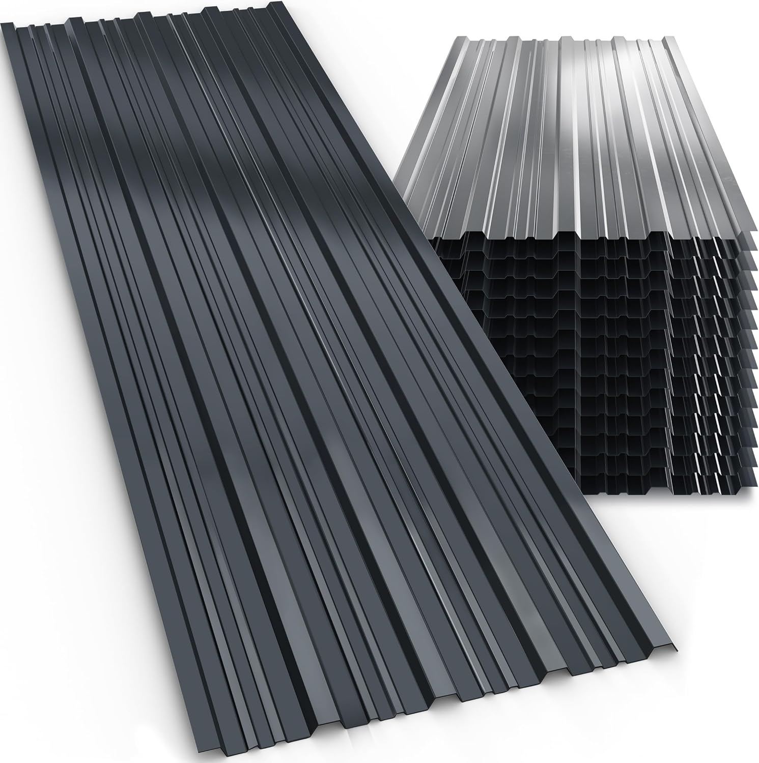 GARDEBRUK® 14x Tôles de bardage 110x46cm = 7m² galvanisé résistant aux ...