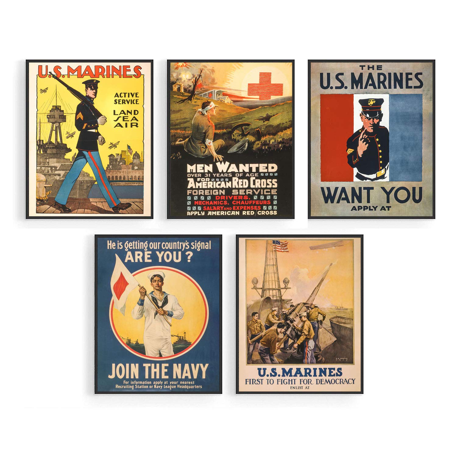 WW1 Poster Prints - Set of 5 Unframed (8x10 inches World War 1 ...