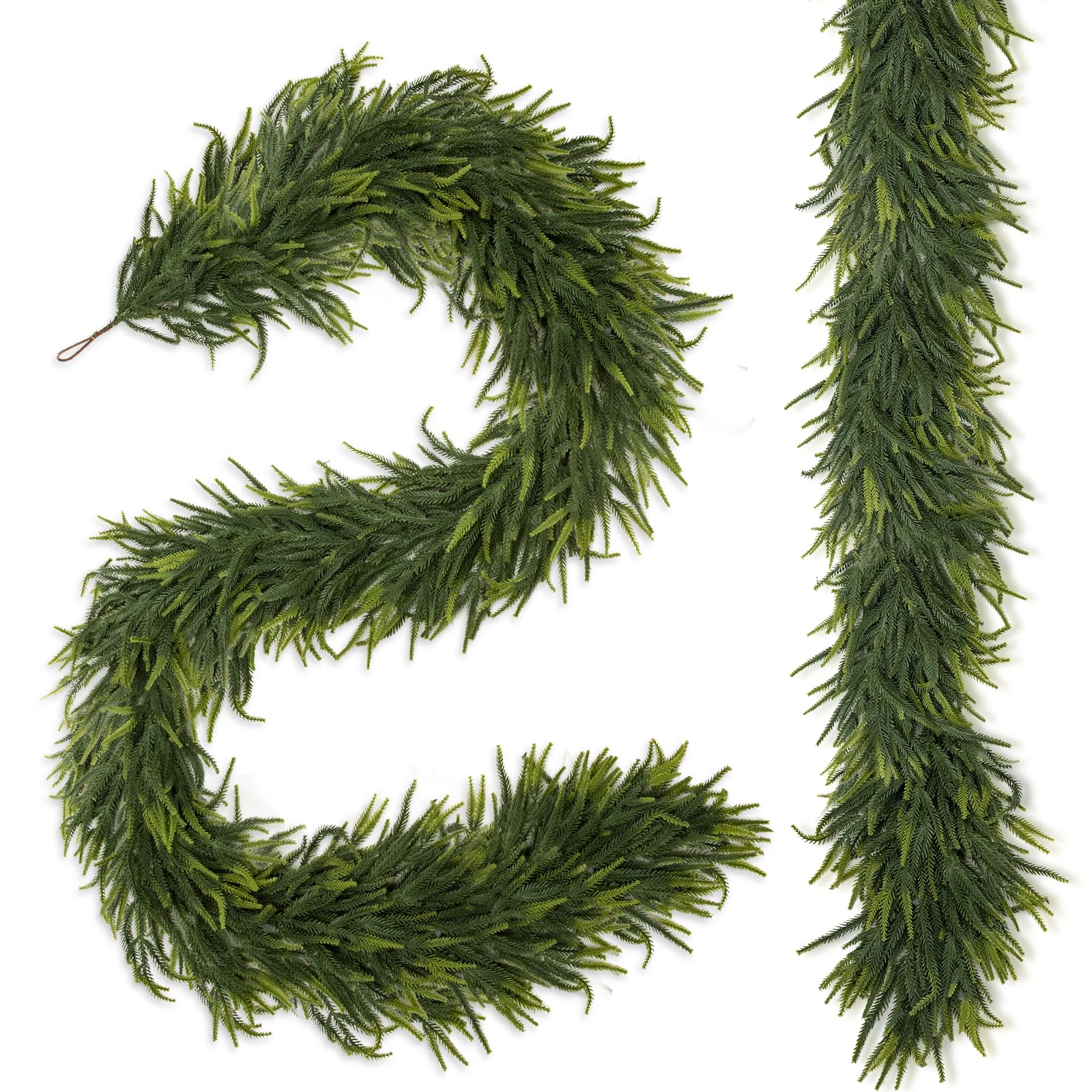 Amazon.com: N&T NIETING 2 Pcs Artificial Norfolk Pine Garlands, Real ...