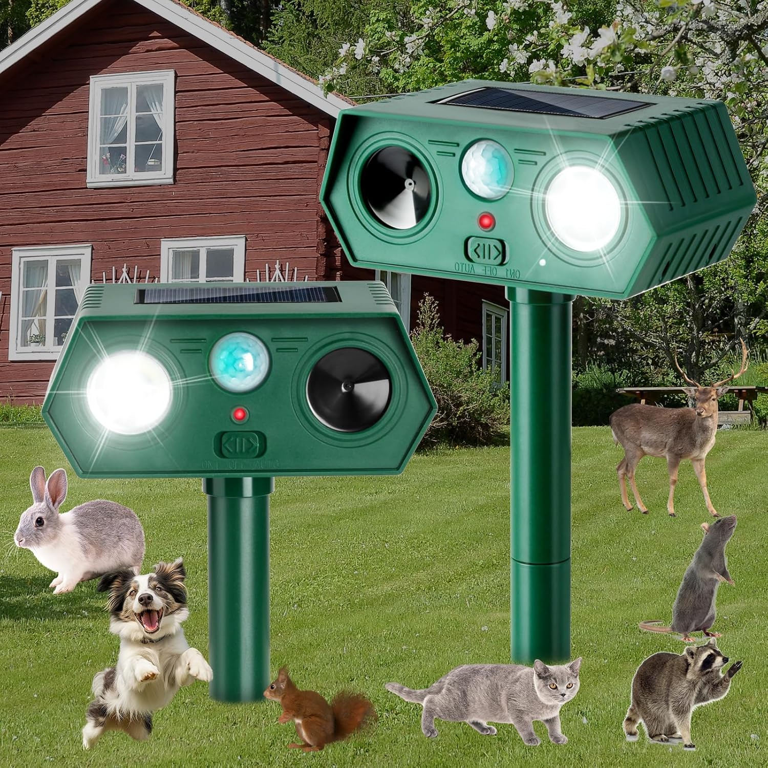 Amazon.com: 2Pack 2025 Ultrasonic Animal Repellent Outdoor Deer ...