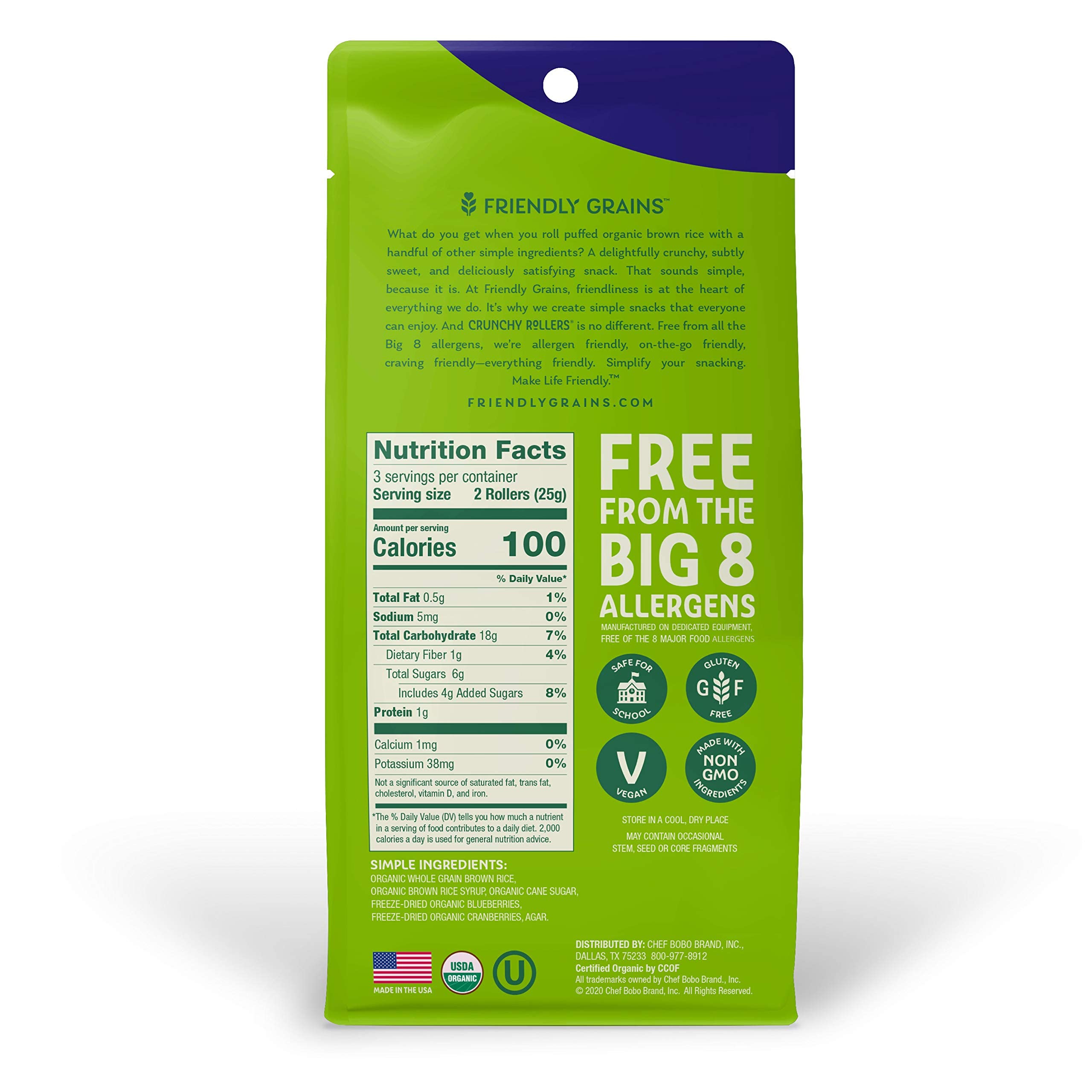 Snapklik.com : Friendly Grains - Crunchy Rollers - Organic Rice Snacks ...