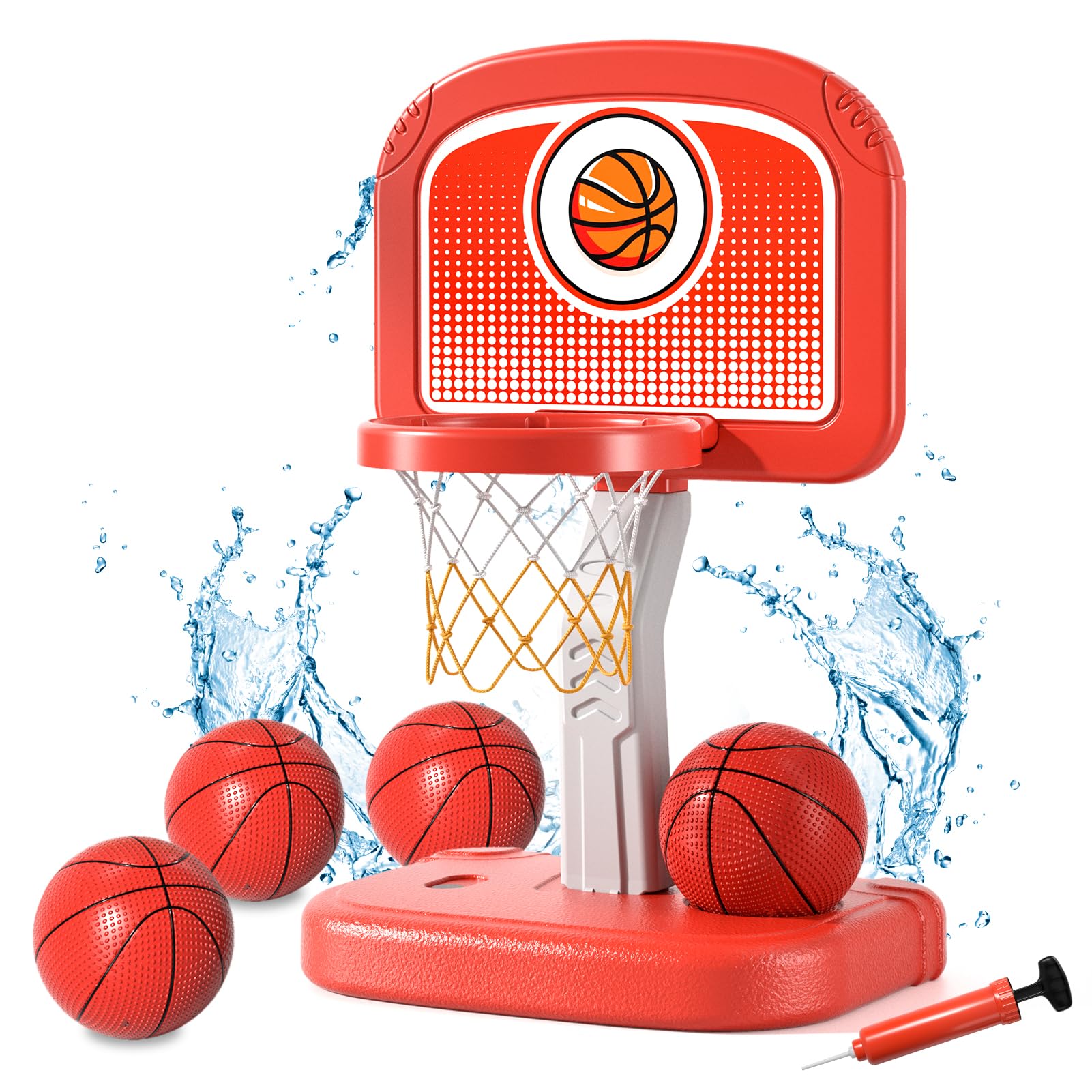 Amazon.com: KuKuFun Pool Basketball Hoop Toys with 4 Balls, Swimming ...